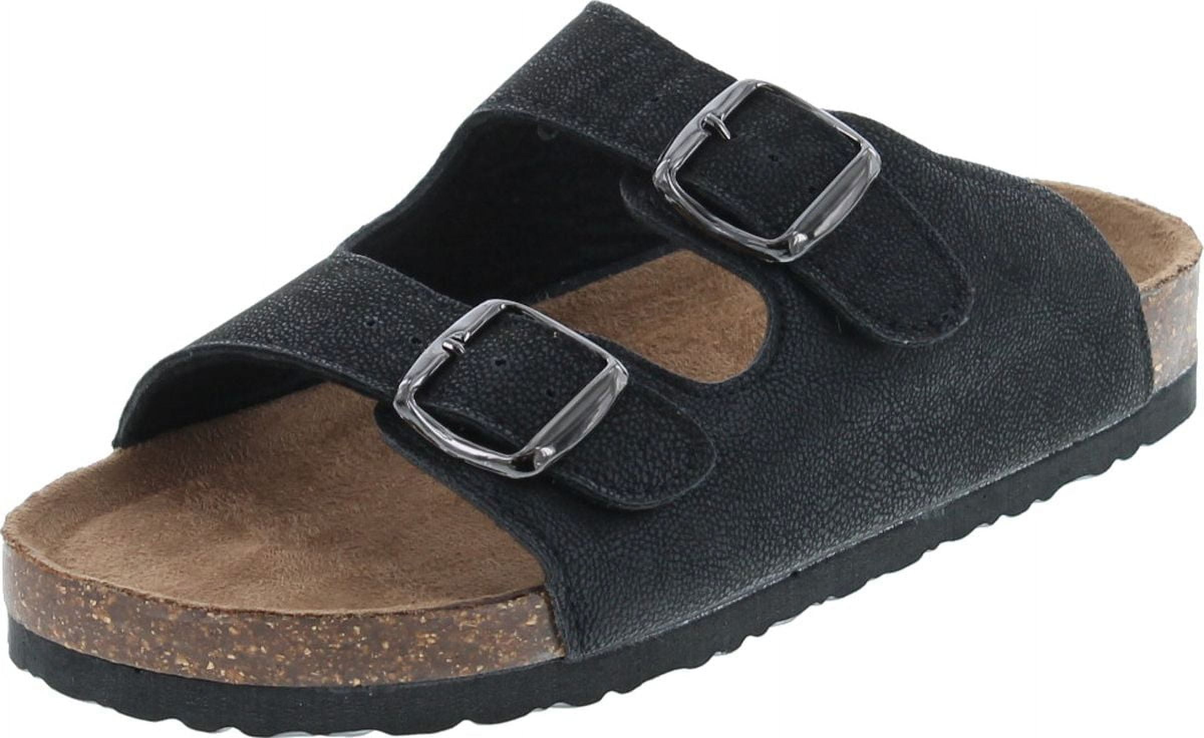 Outwoods Women's Bork-46 Vegan Leather Adjustable Double-Strap Slip-On ...