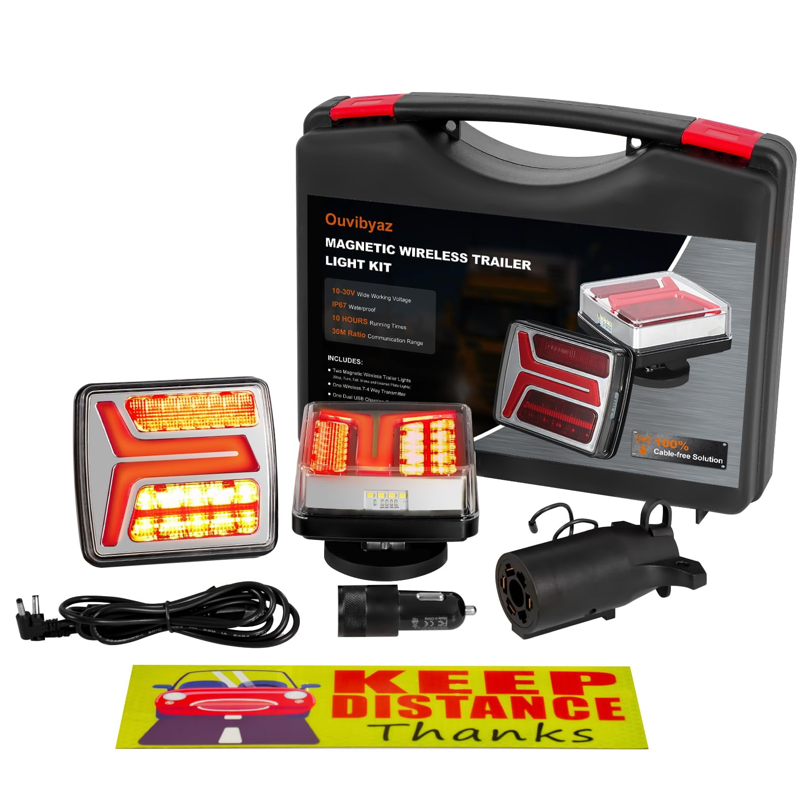 Ouvibyaz Rechargeable LED Wireless STF9 Trailer Light Kit Portable ...