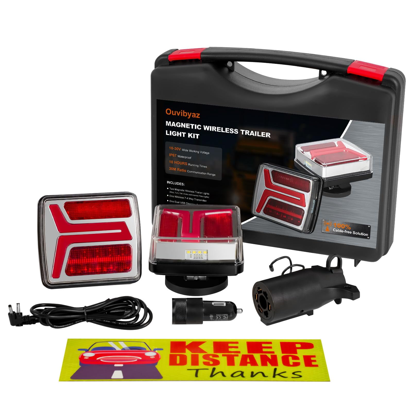 Ouvibyaz Wireless Trailer Light Magnetic Trailer Light for Towing Truck ...