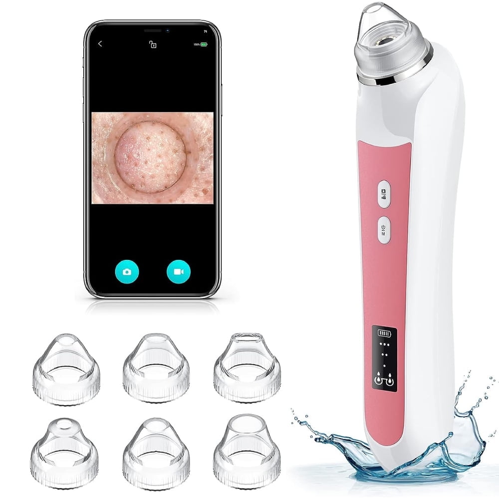 Ouwald Blackhead Remover, Pimple & Blackhead Extractor With 6 Suction Heads, Electric Black Head ...