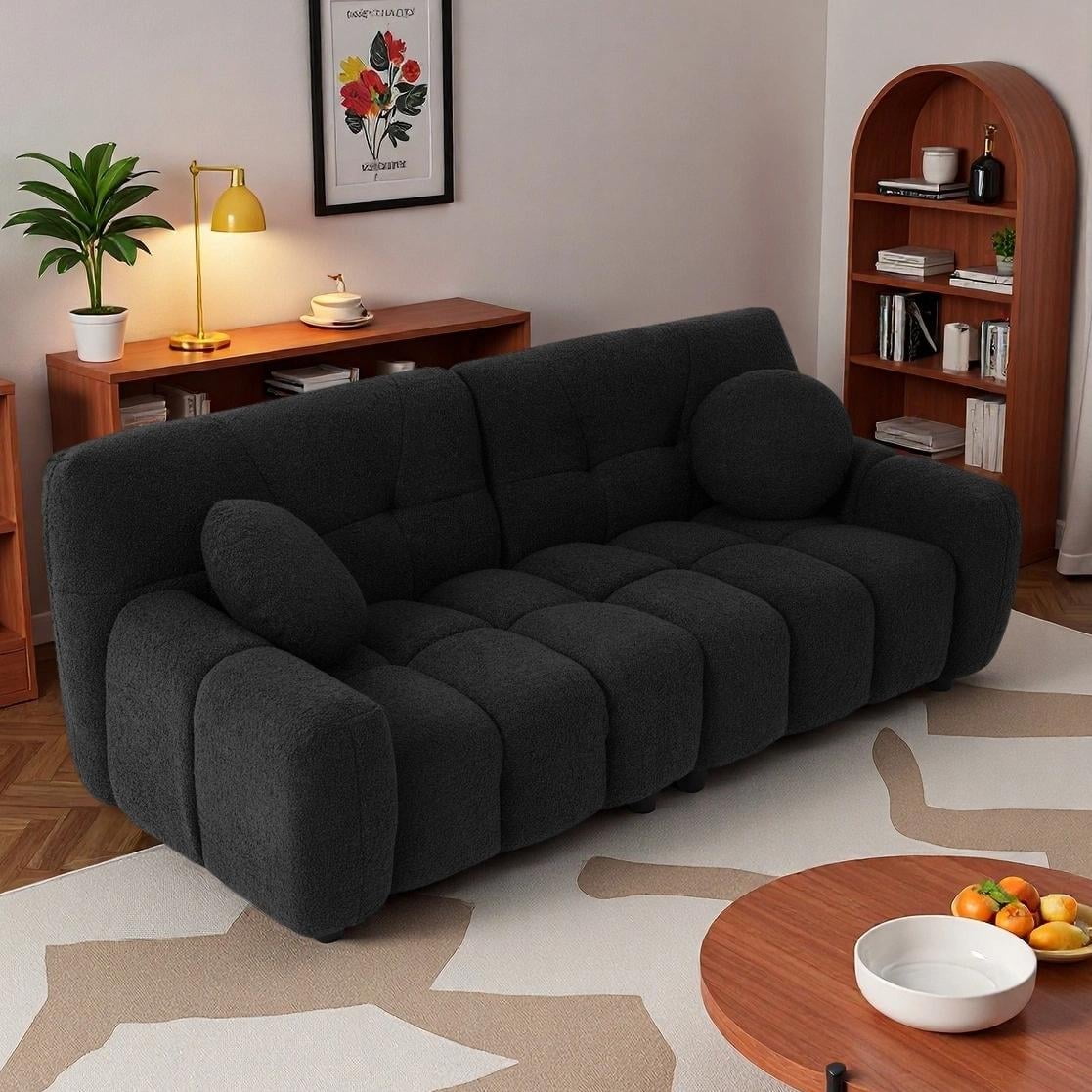 Wiilayok 72.8" Cloud Sofa Couch,Comfy Loveseat Sofa with 2 Pillows,Deep ...
