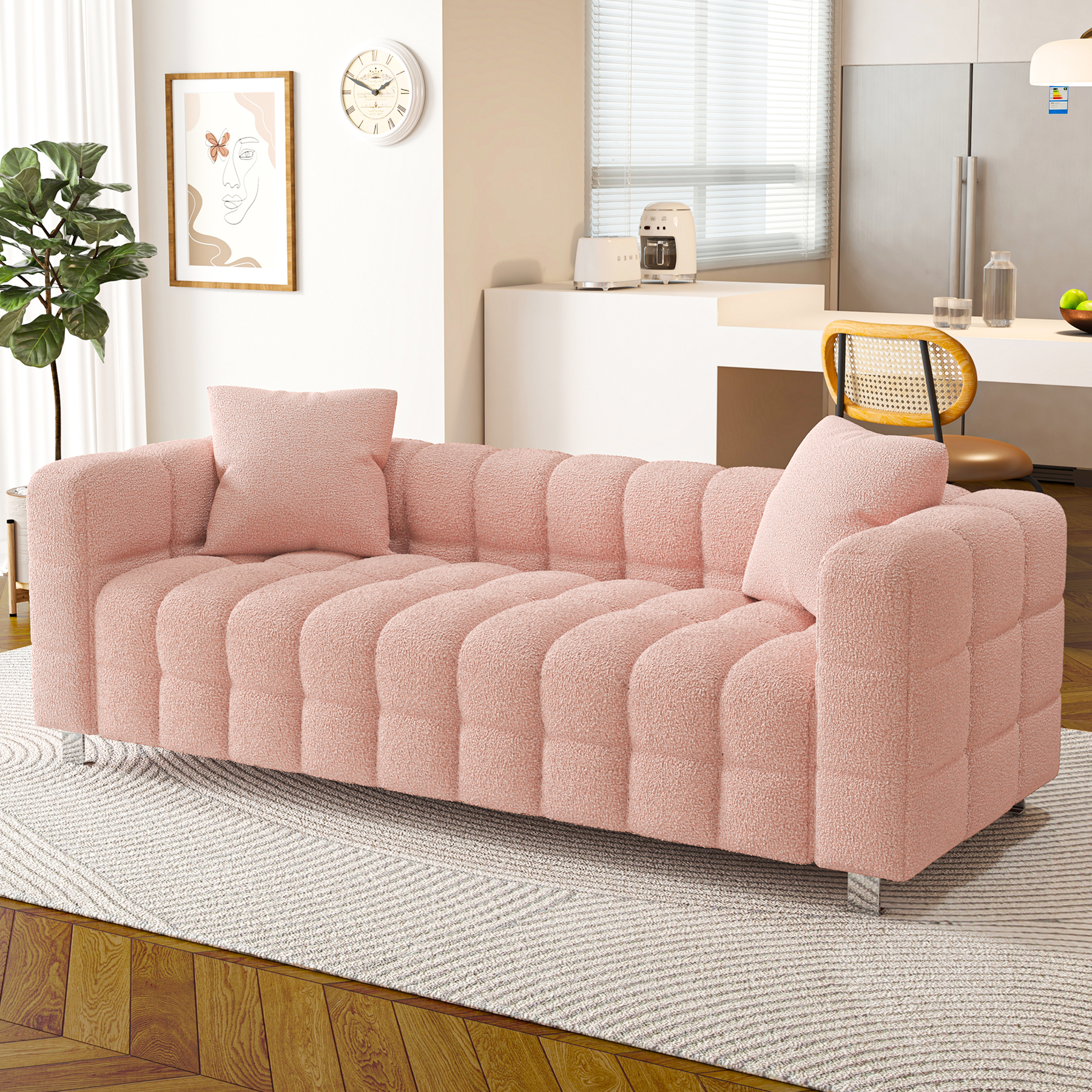 Ouyessir 80" Modern Tufted Upholstered Sofa Couch,Comfy 3-Seater Living ...