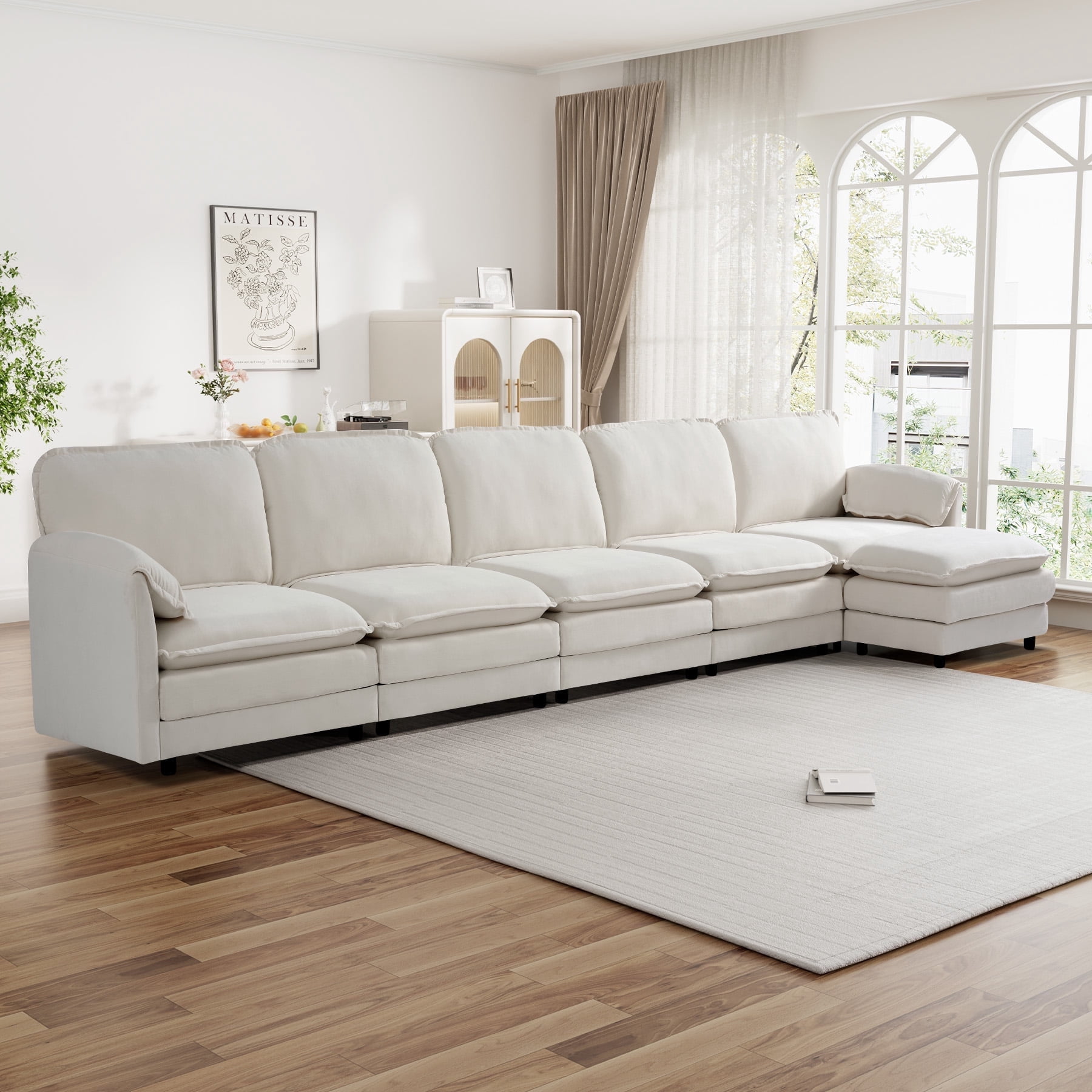 Ouyessir Modern Modular Sectional Sofa Couch, Chenille L Shaped Deep ...