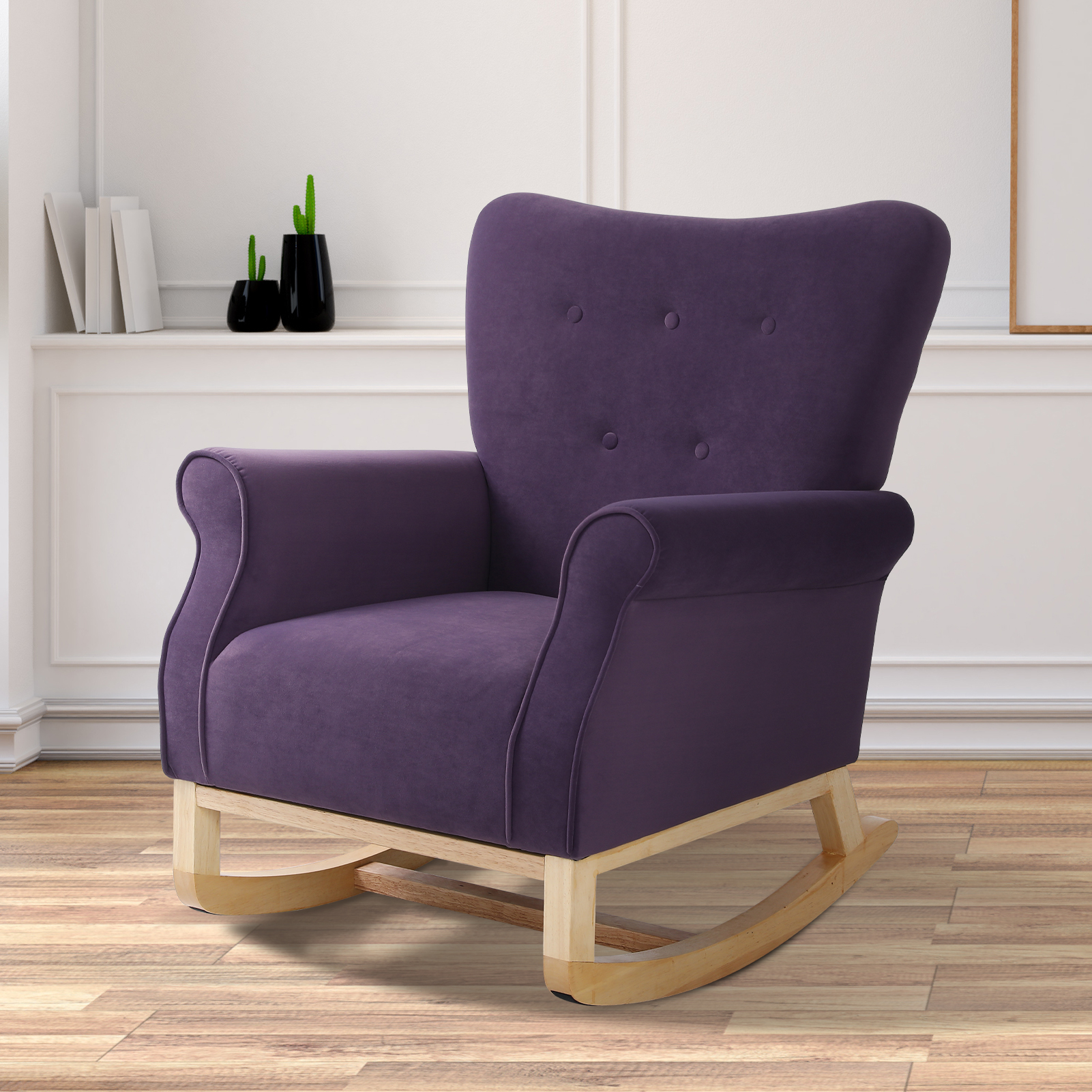 Ouyessir Nursery Rocking Chair, Modern Comfy Upholstered Accent Chair ...
