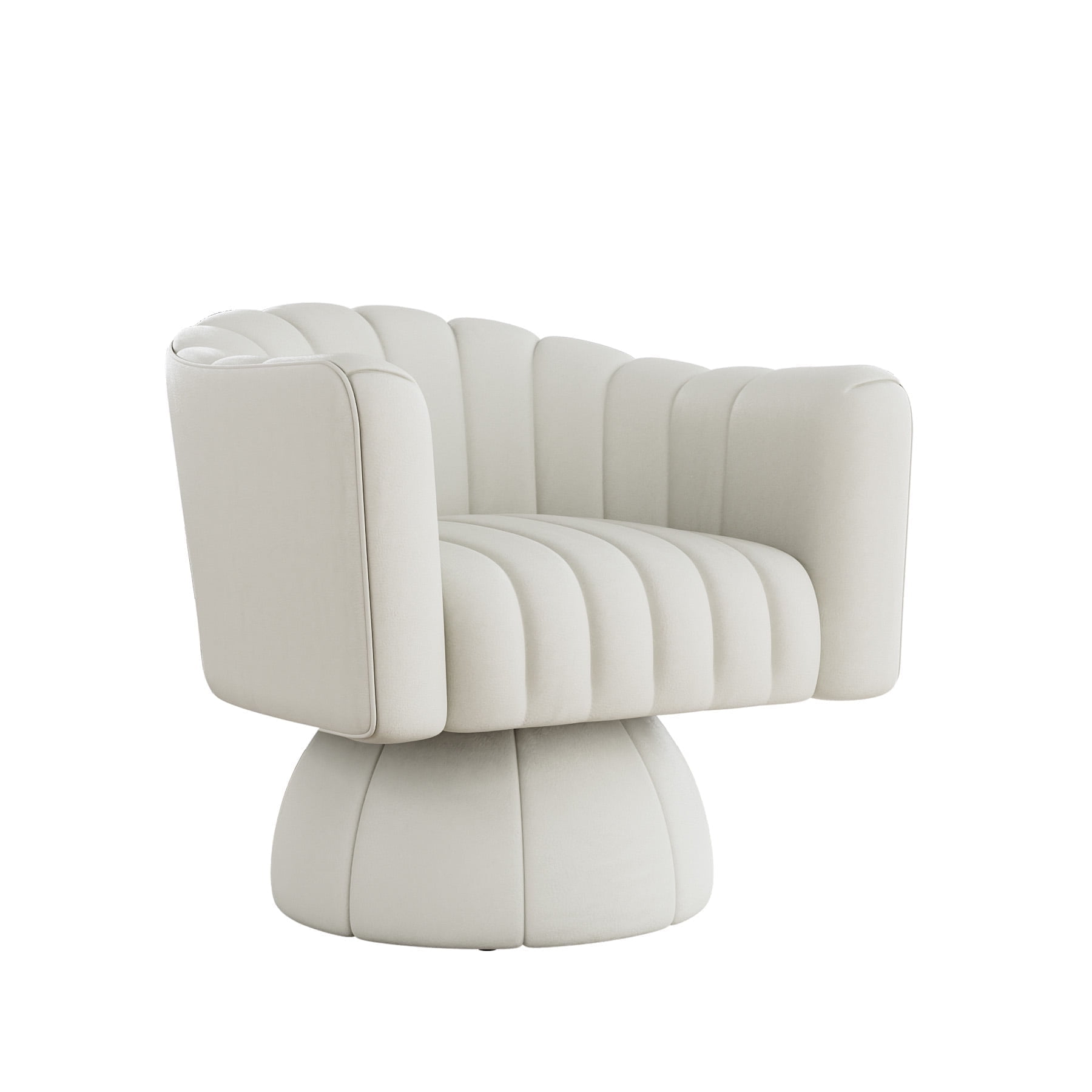 Ouyessir Swivel Barrel Chair Modern Accent Chair Armchair Comfy Faux ...