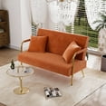 Ouyessir Velvet Loveseat Sofa,Modern Loveseat Settee Sofa with Gold ...
