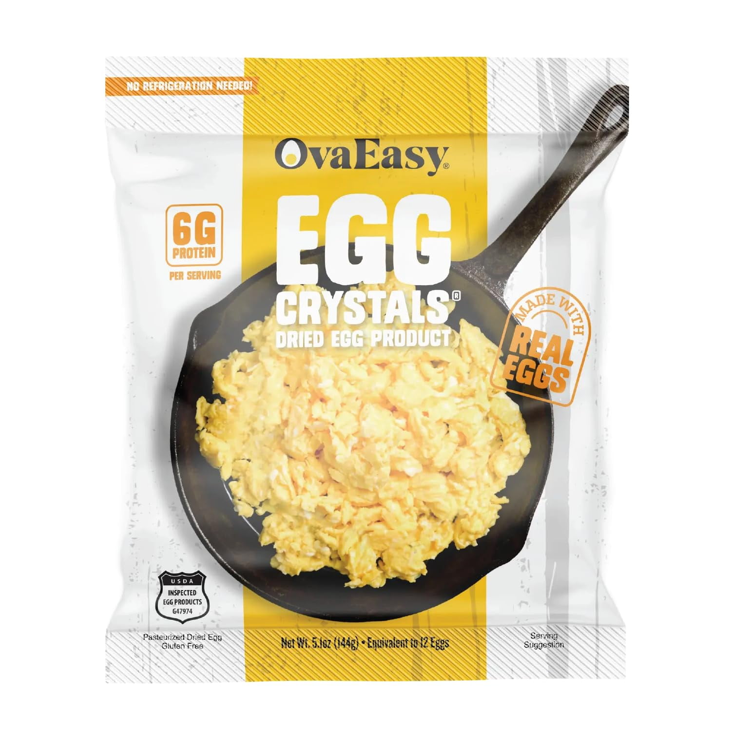 OvaEasy Dehydrated Egg Crystals GGA1 - 5.1oz. Bag - Powdered Eggs Made ...