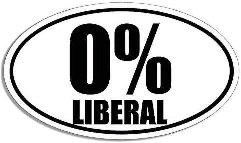 Oval 0% Percent Liberal Bumper Sticker (conservative anti decal ...