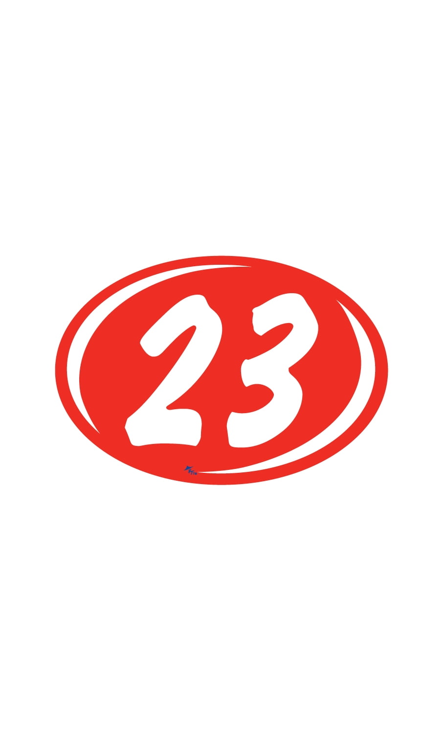 Oval 2-Digit Year Stickers - White/Red - "23" - Pack of 12 - Walmart.com