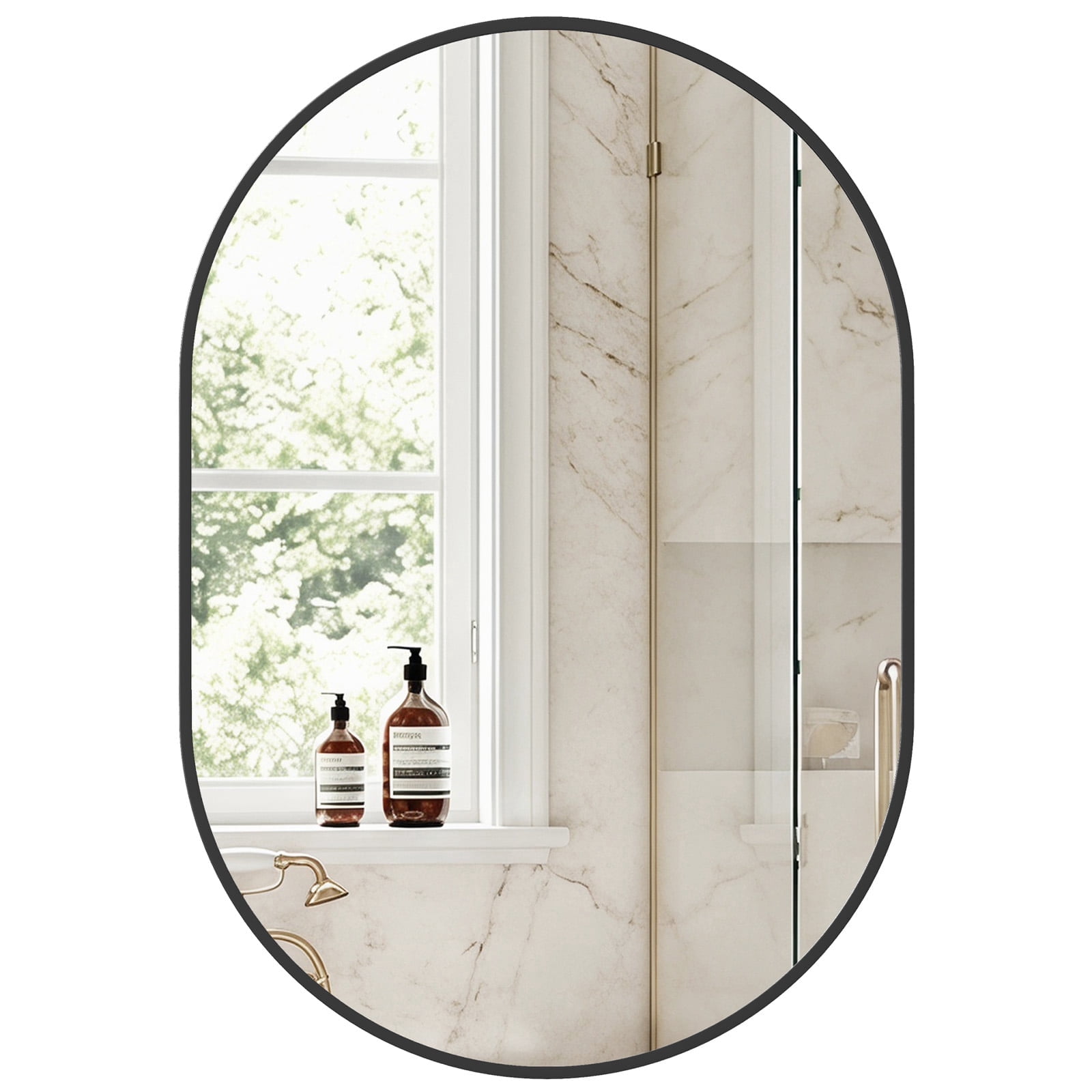 Oval Bathroom Mirror with Explosion Proof Tempered Glass, Rust Proof ...