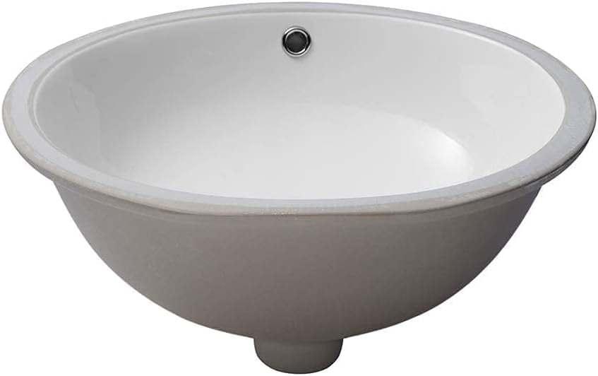 Oval Bathroom Sink - 19x16 Inch Undermount White Porcelain Ceramic ...