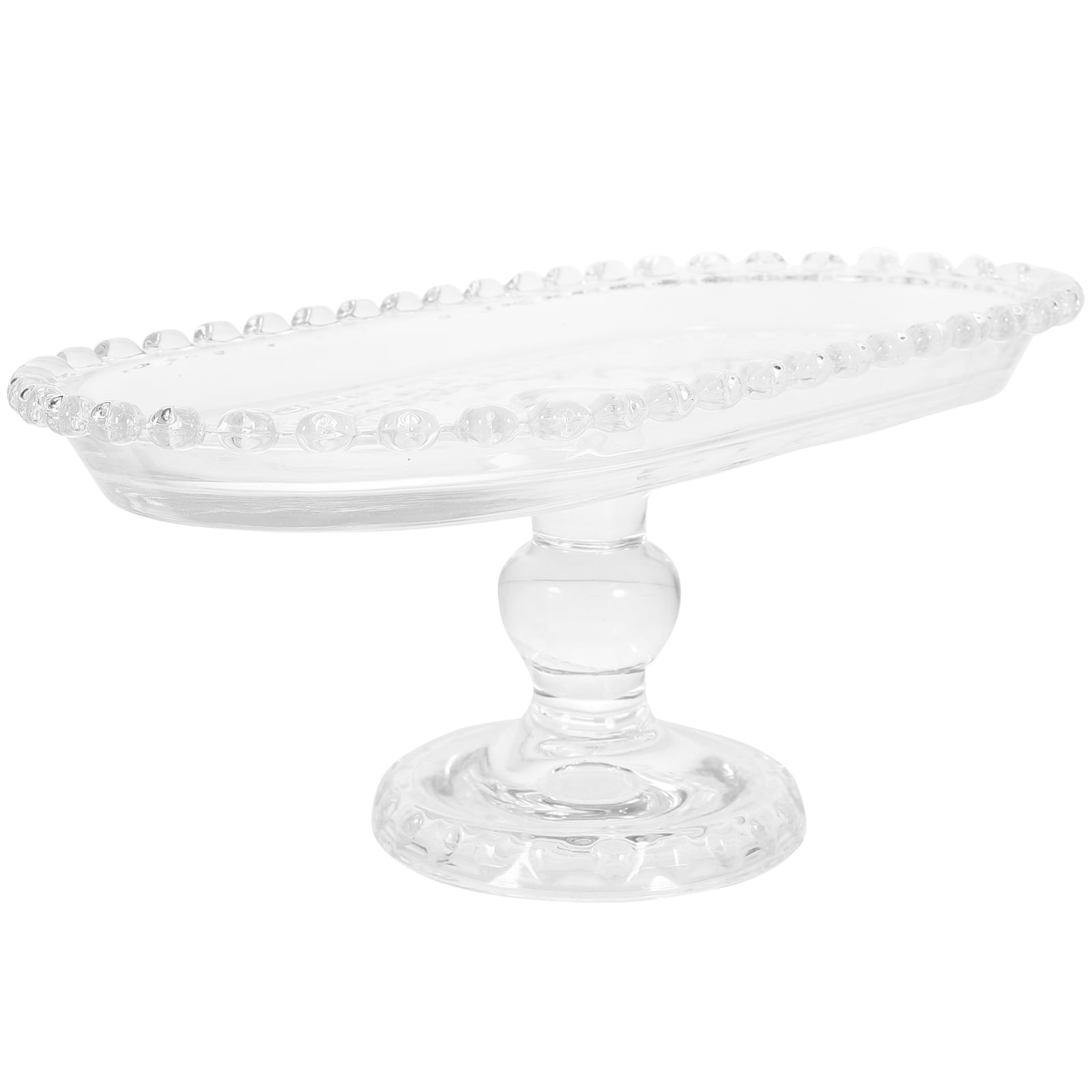 Oval Bead Spot Plate Glass Cupcake Stand Kitchen Decore Snacks Plate ...