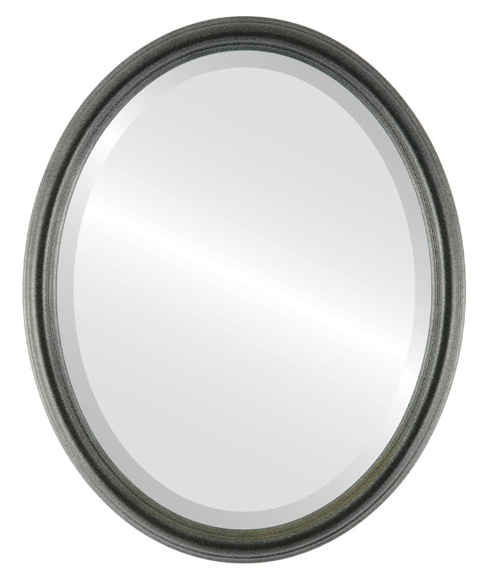 Oval Beveled Wall Mirror for Home Decor - Saratoga Style - Black Silver - 20x26 Outside ...