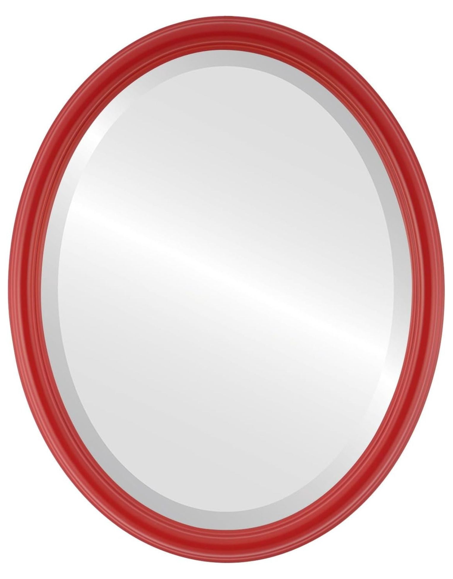 Oval Beveled Wall Mirror for Home Decor - Saratoga Style - Holiday Red ...