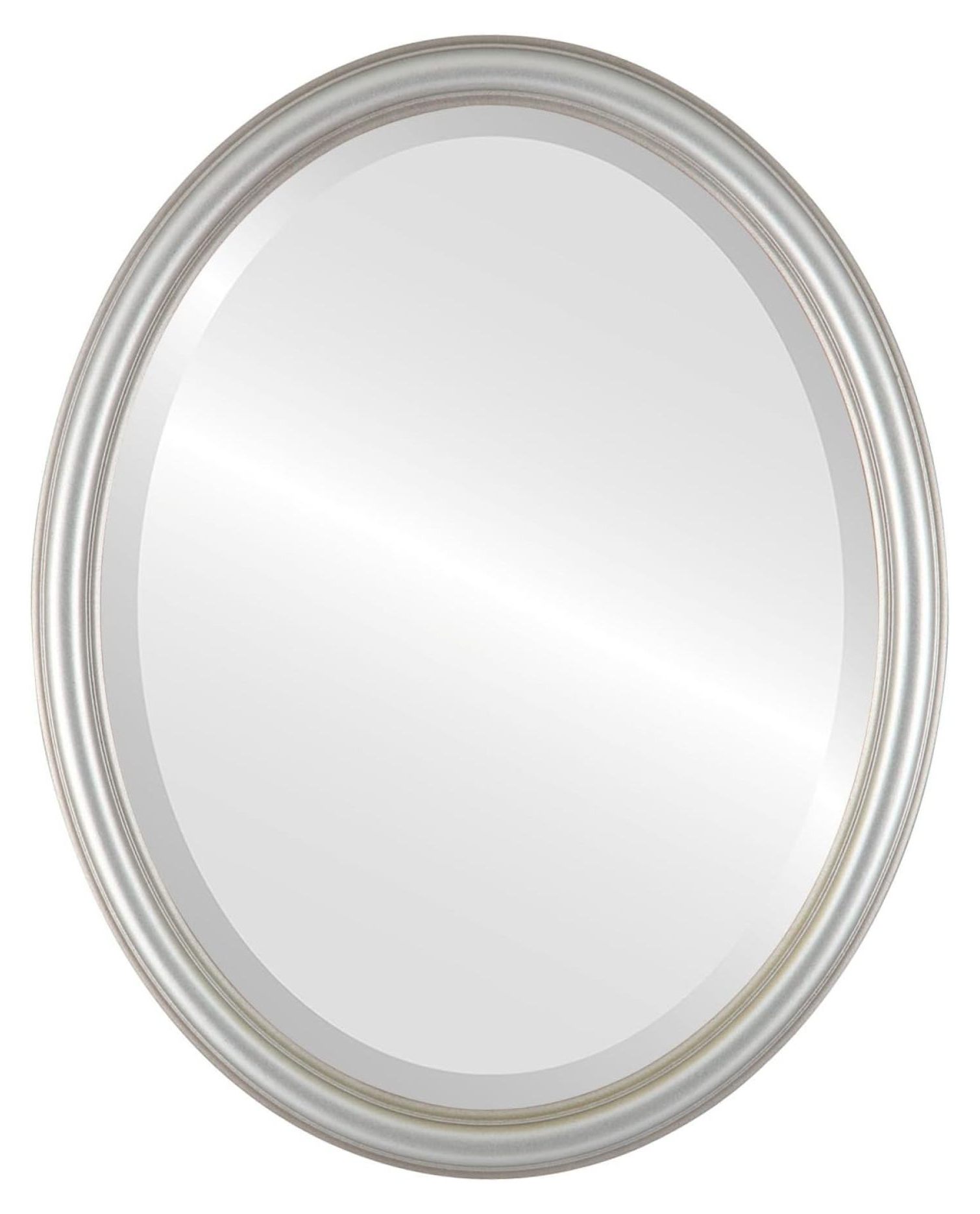 Oval Beveled Wall Mirror for Home Decor - Saratoga Style - Silver Shade ...