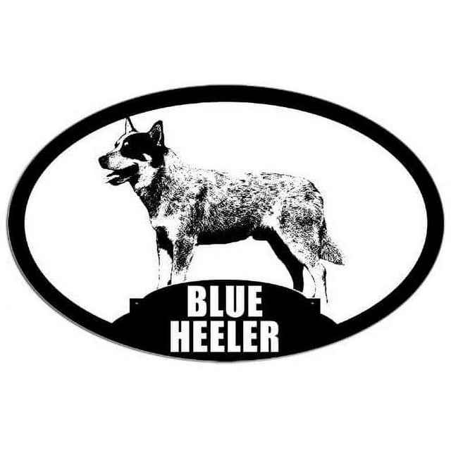 Oval Blue Heeler Silhouette 3M Reflective sticker| Dog Breed Decal ACD ...