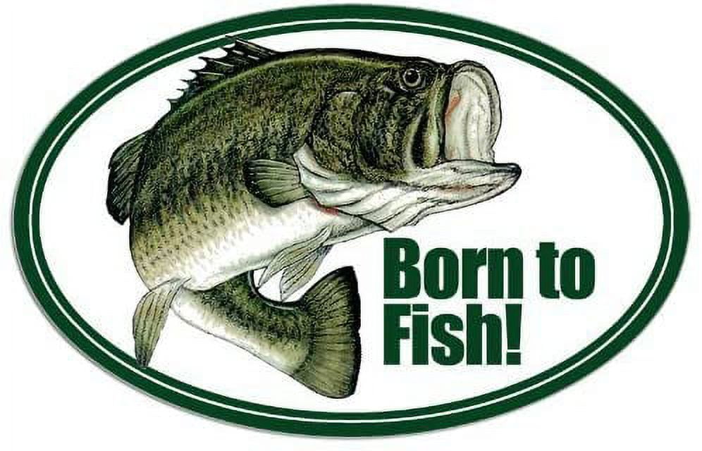 Oval Born to Fish Largemouth Bass 3M Reflective sticker| Fishing Decal ...