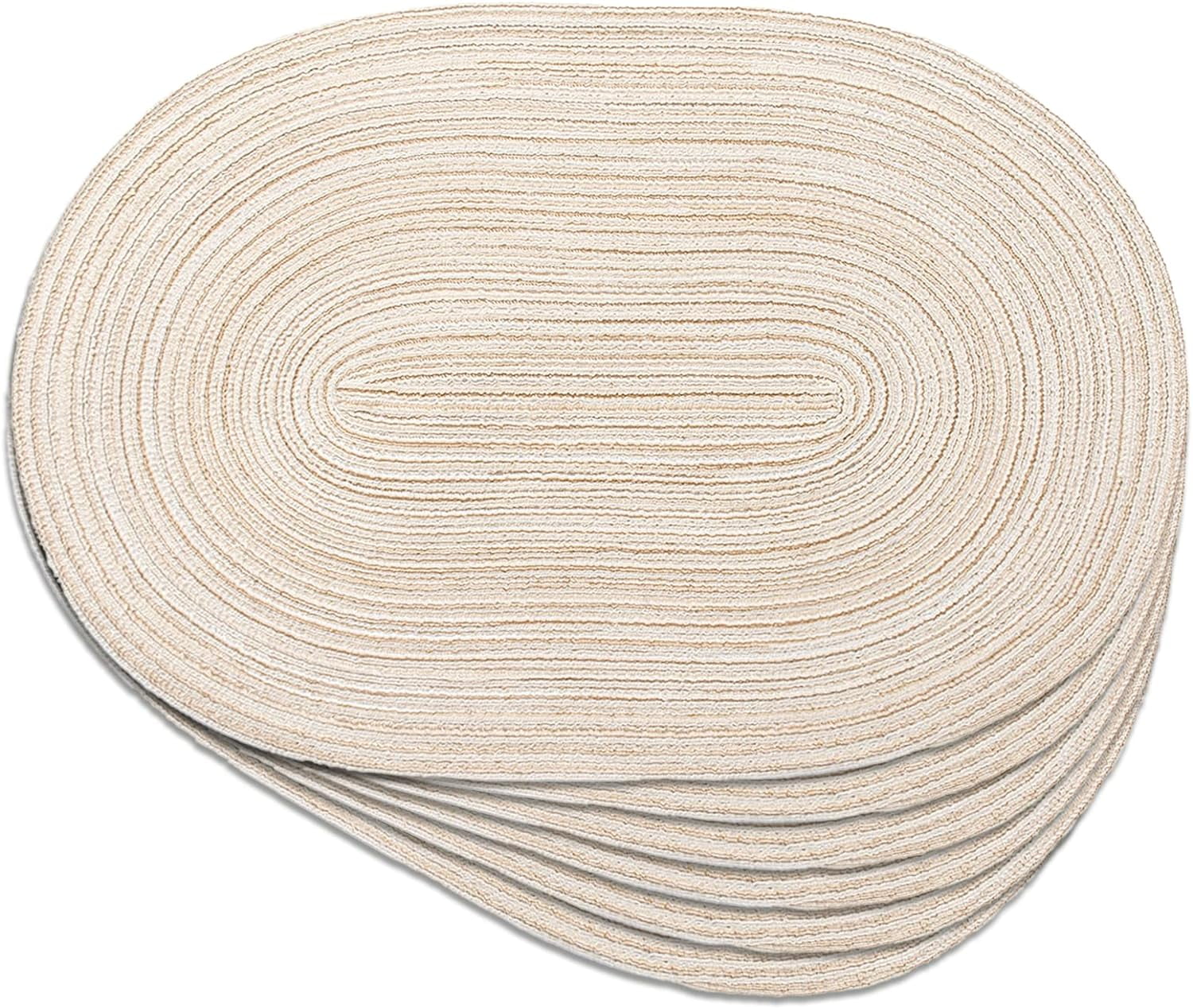 Oval Braided Placemats 12x18 Inch Table Mats Set of 6 for Dining Tables ...