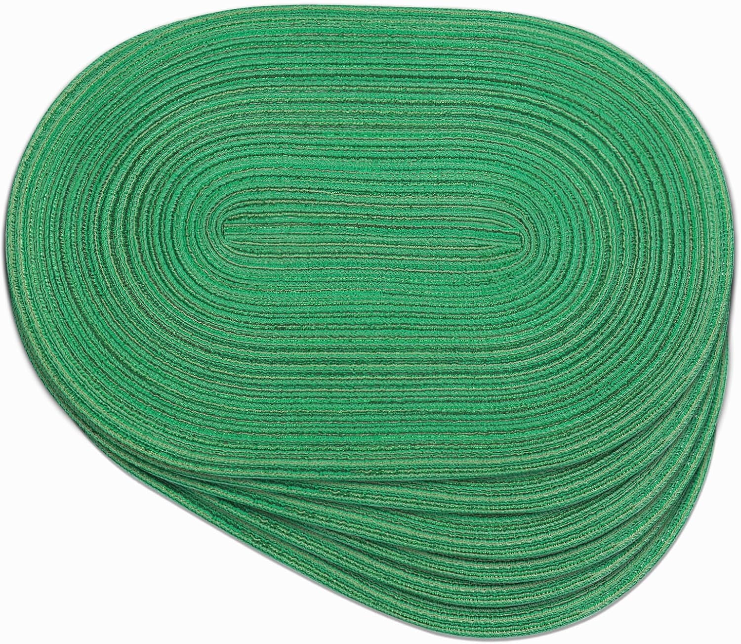 Oval Braided Placemats Set of 6 Woven 12x18 Inch Non Slip Washable Heat ...