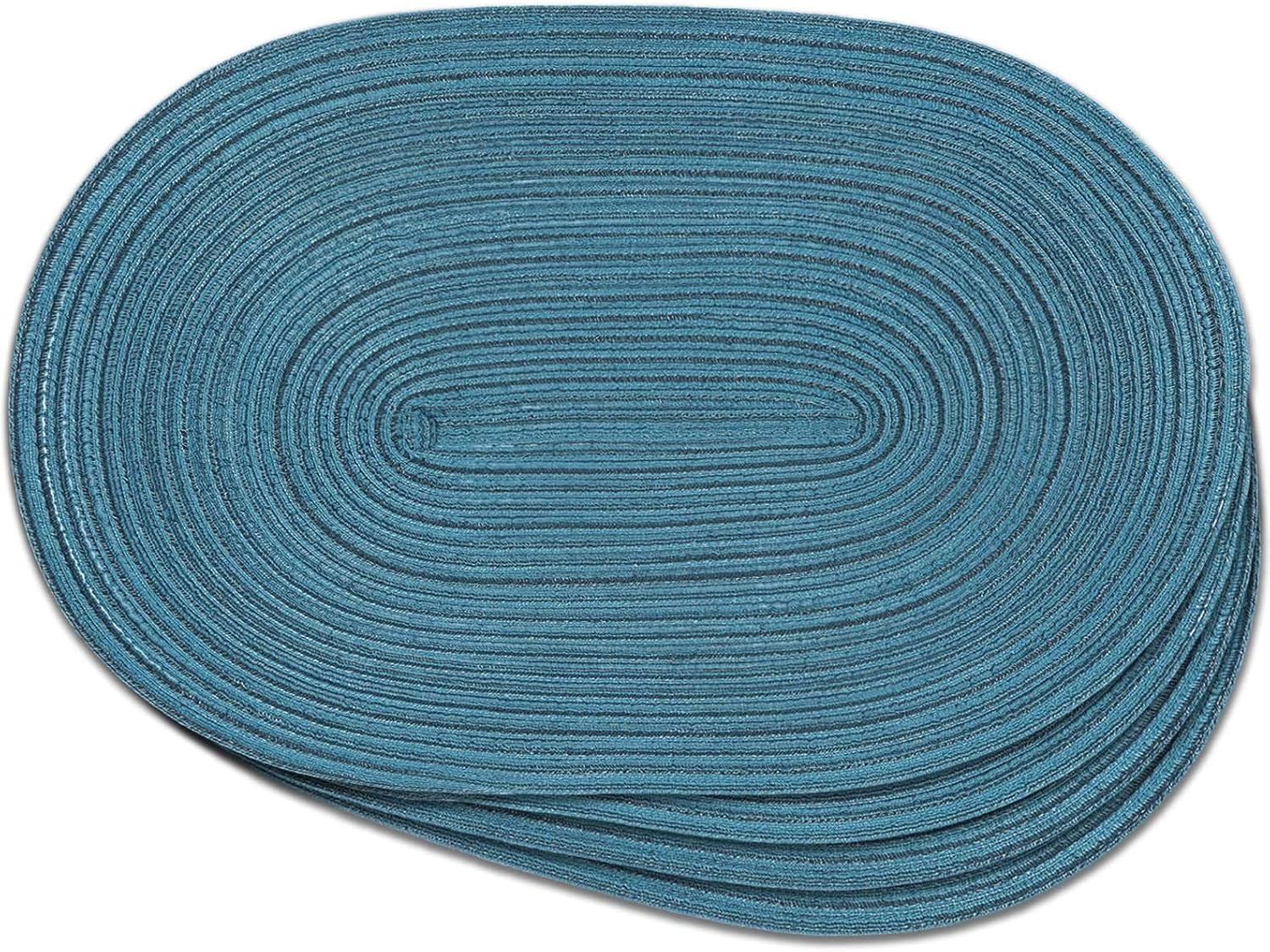 Oval Braided Placemats Set of Woven Non Slip Washable Heat Resistant ...