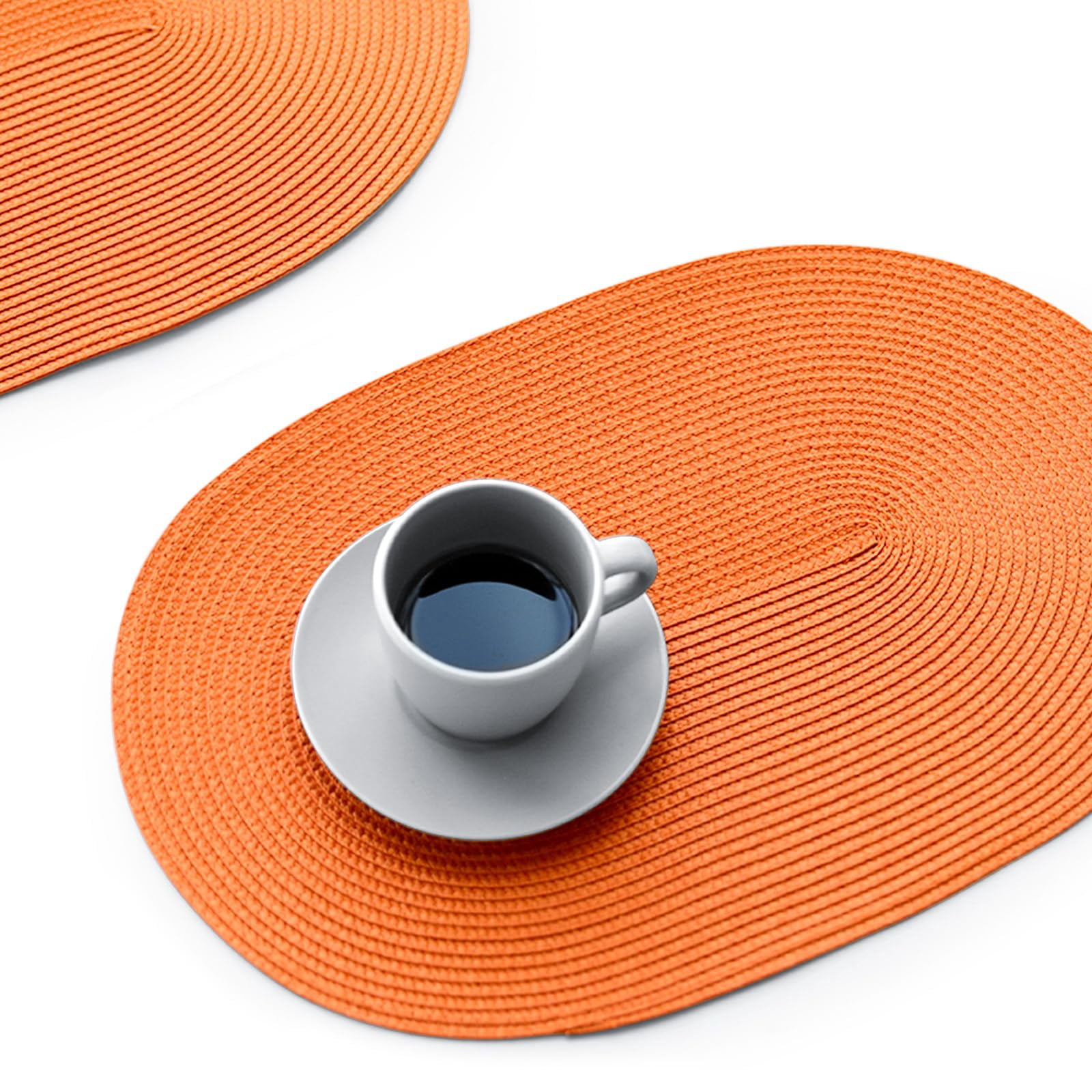 Oval Braided Placemats Table Mats for Dining Tables Washable Heat ...