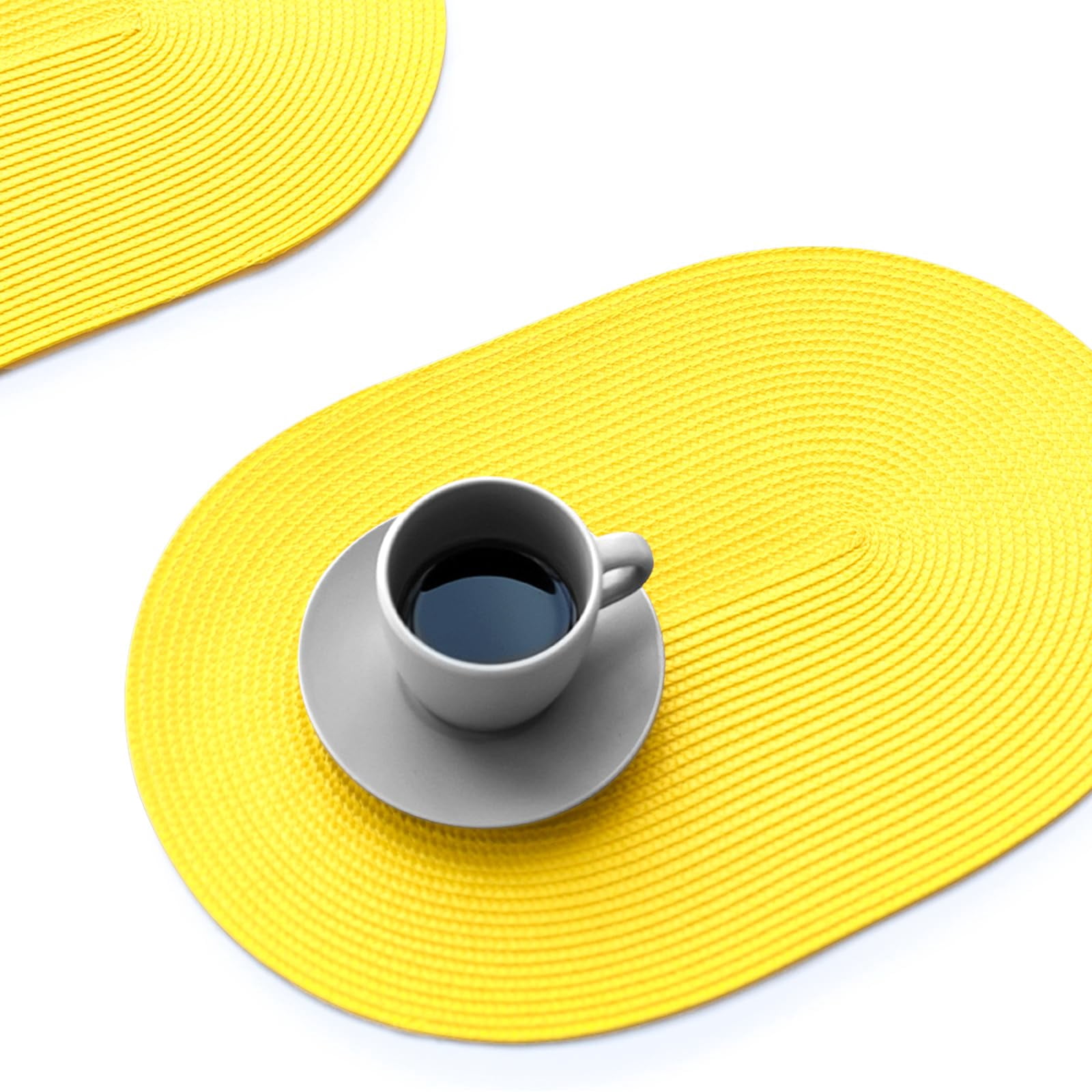 Oval Braided Placemats Table Mats for Dining Tables Washable Heat ...