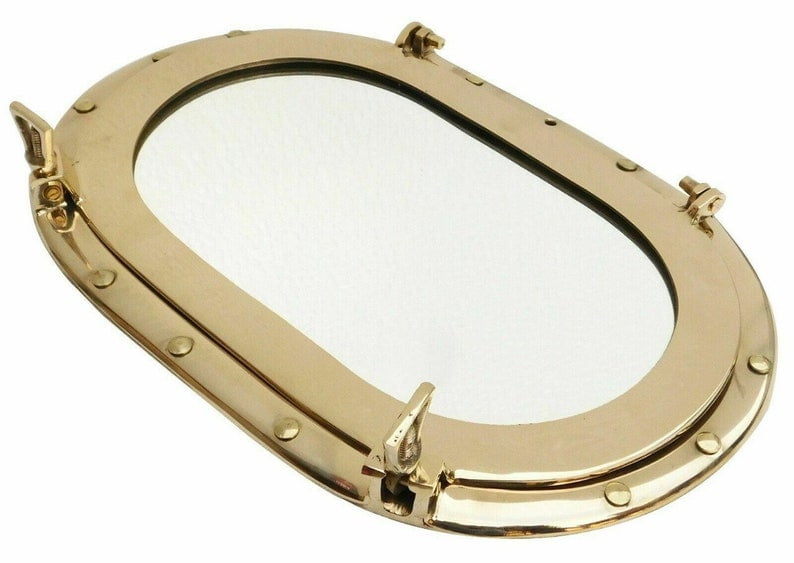Oval Brass Porthole Heavy Shinny Porthole Ship Porthole Hanging ...