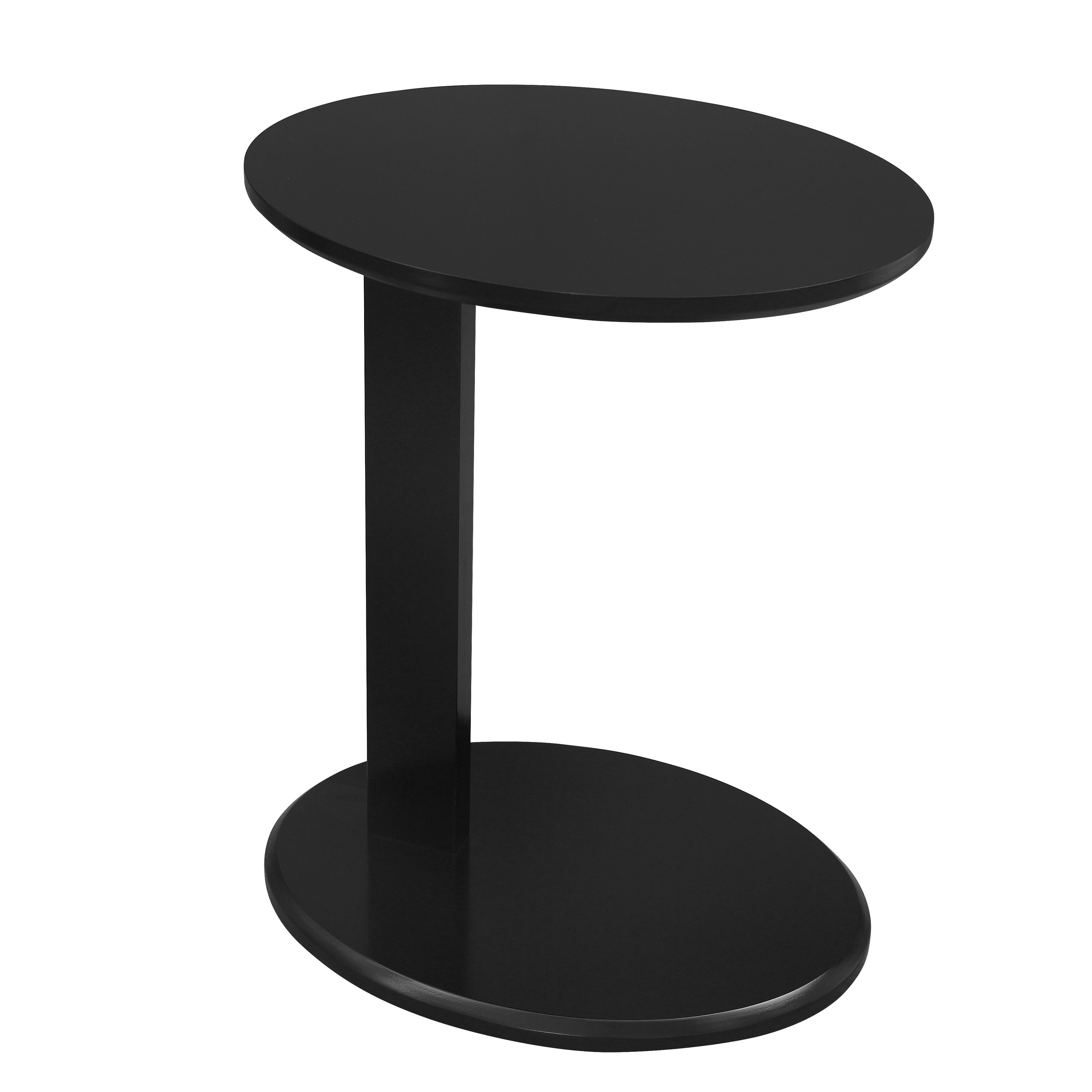 Oval C Shaped Table End Table, White Black - Walmart.com