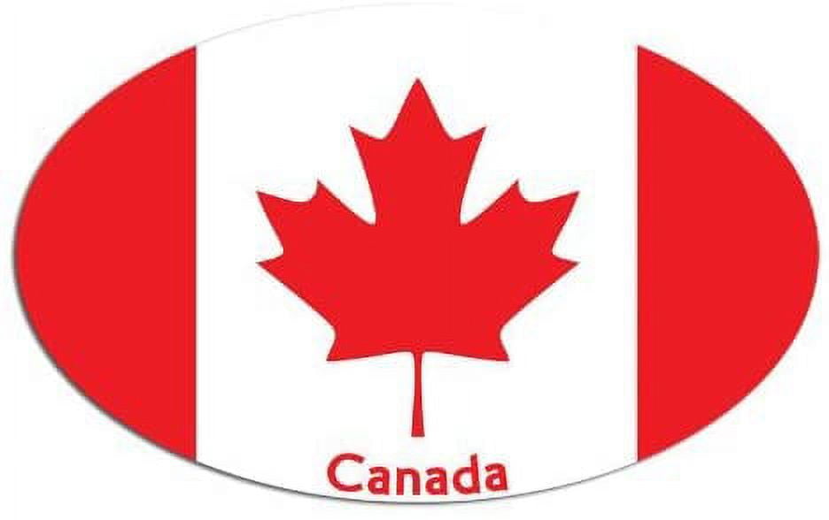 Oval Canadian Flag w Canada 3M Reflective sticker| car Leaf Decal ...