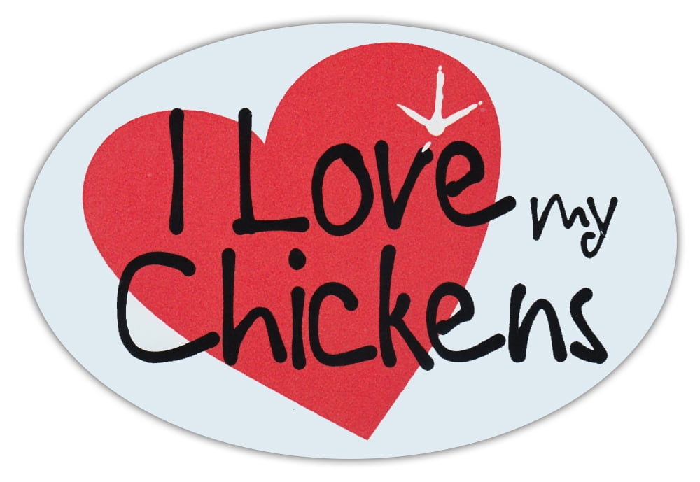 Oval Car Magnet - I Love My Chickens - Magnetic Bumper Sticker ...