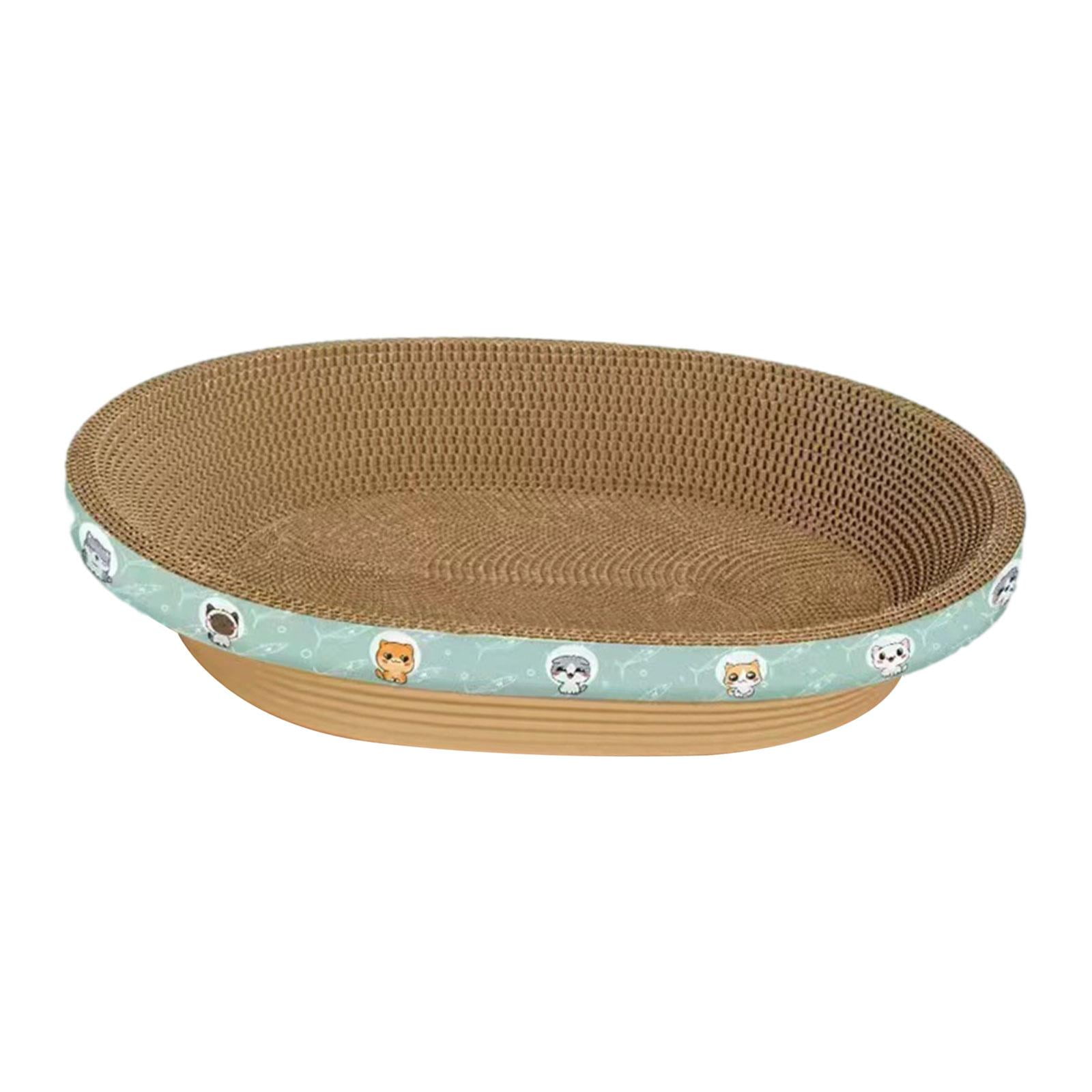 Oval Cardboard Cat Scratcher Bed, Corrugated Scratching Board Couch for ...