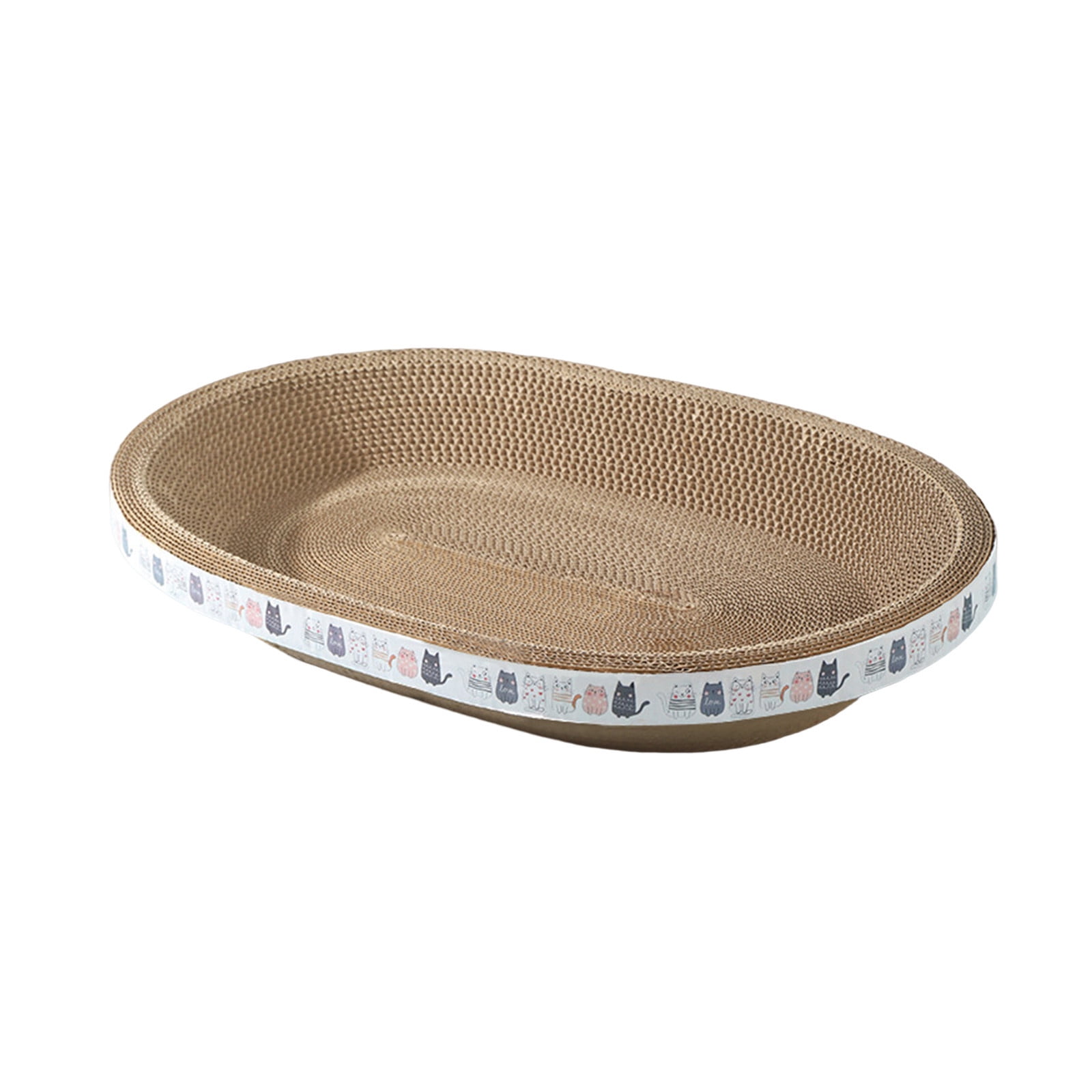 Oval Cardboard Cat Scratcher Bed Scratch Pad Nest Corrugated Scratching ...