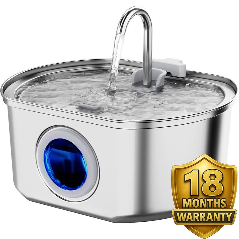 Oval Cat Water Fountain Stainless Steel: 108oz/3.2L Cat Fountain for ...