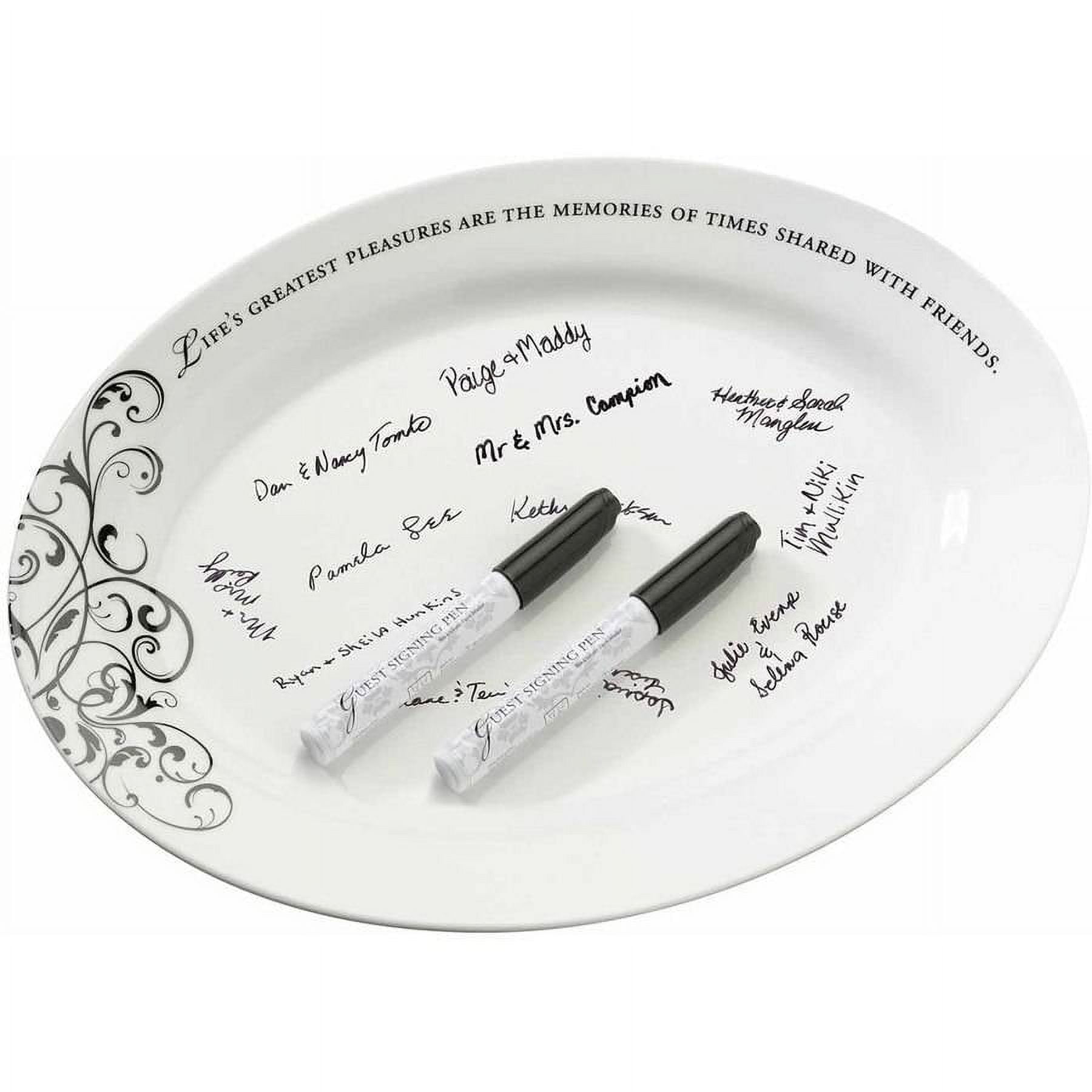 Oval Ceramic Sign Plate with Pens - Walmart.com