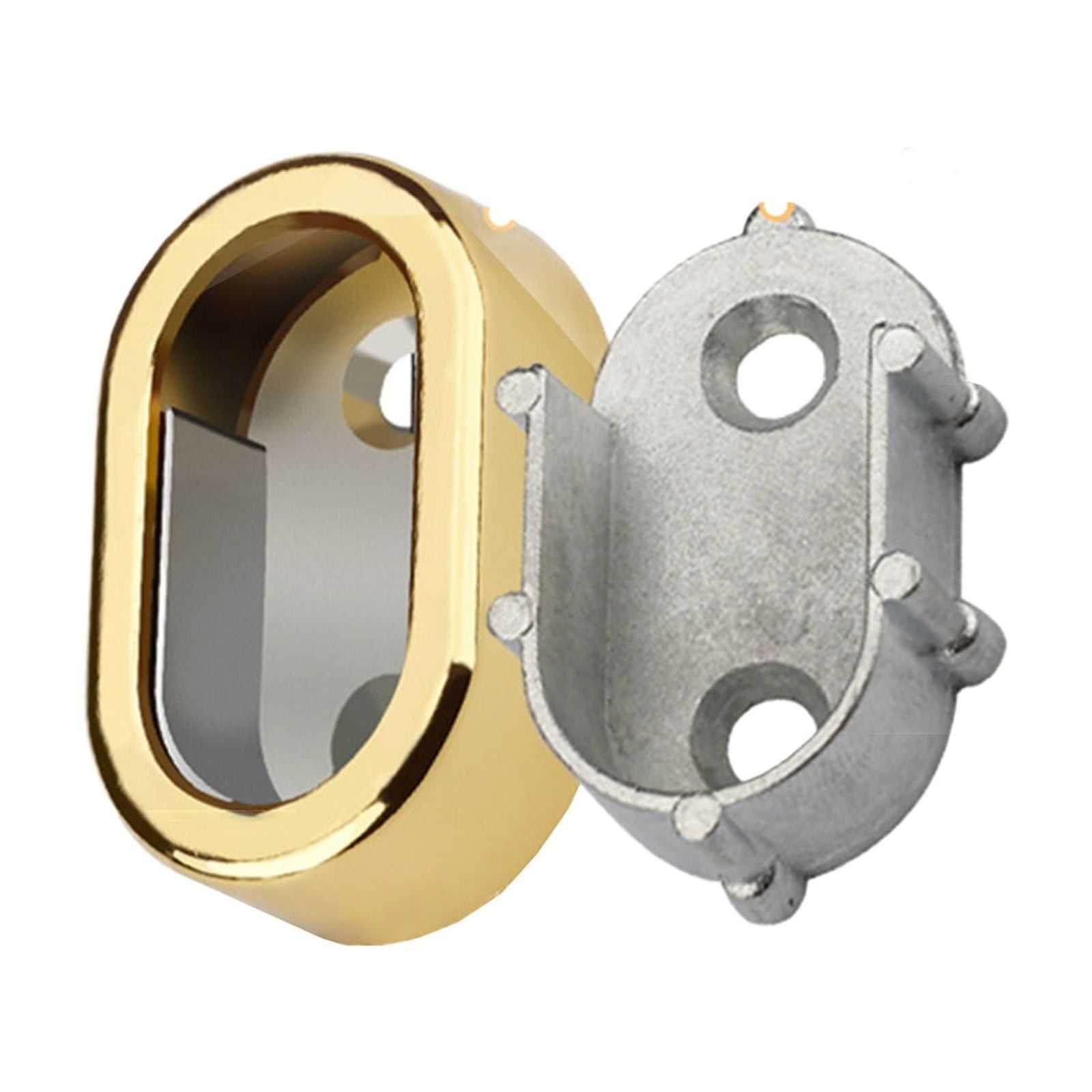 Oval Closet Rod End Supports Wardrobe Flange Bracket Holder Zinc Alloy ...