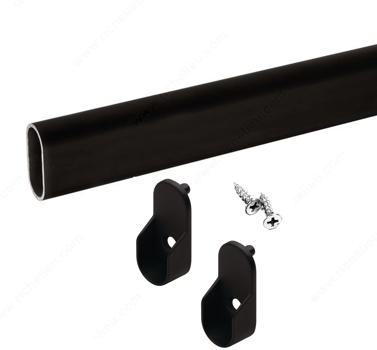 Phillco Closet Rod Steel Matte Black Oval 18 in Pin Mount - Walmart.com