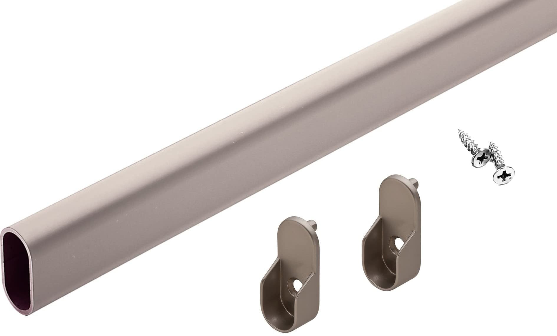 Phillco Closet Rod Aluminum Matte Nickel Oval 18 in Pin Mount - Walmart.com