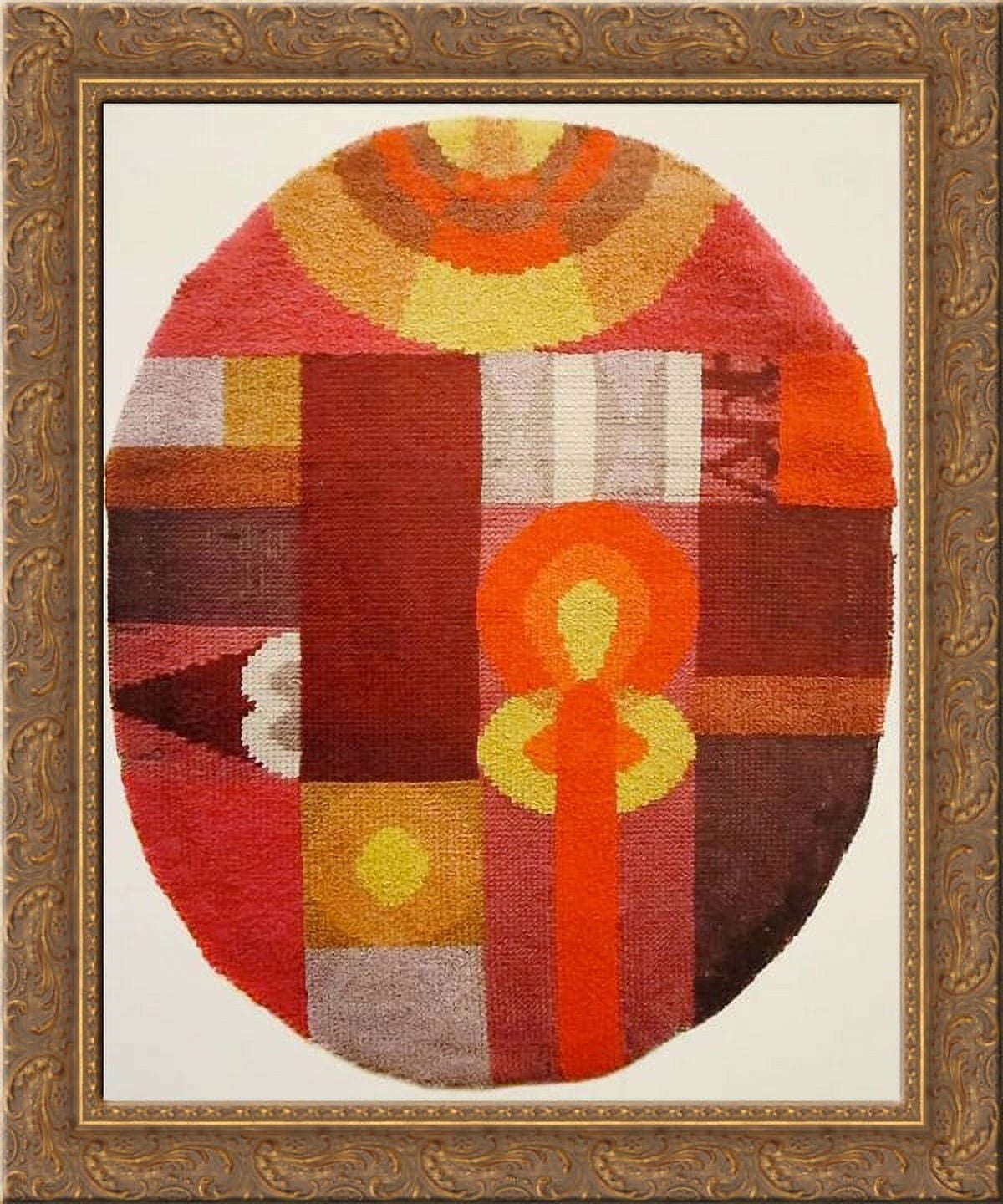 Oval Composition with Abstract Motifs 24x20 Gold Ornate Wood Framed ...
