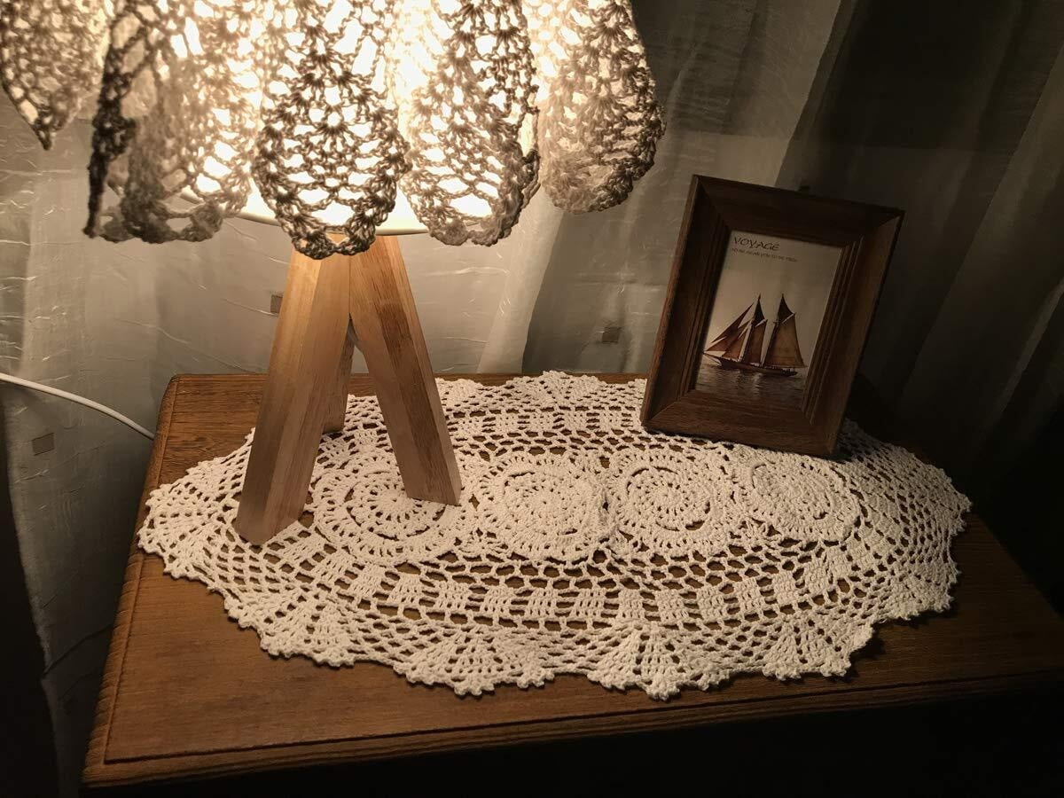 Oval Cotton Handmade Crochet Lace Table Runner Doilies Table Dresser ...