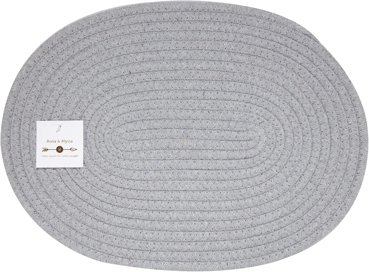 Oval Cotton Rope Woven Placemats (Light Gray) - Walmart.com