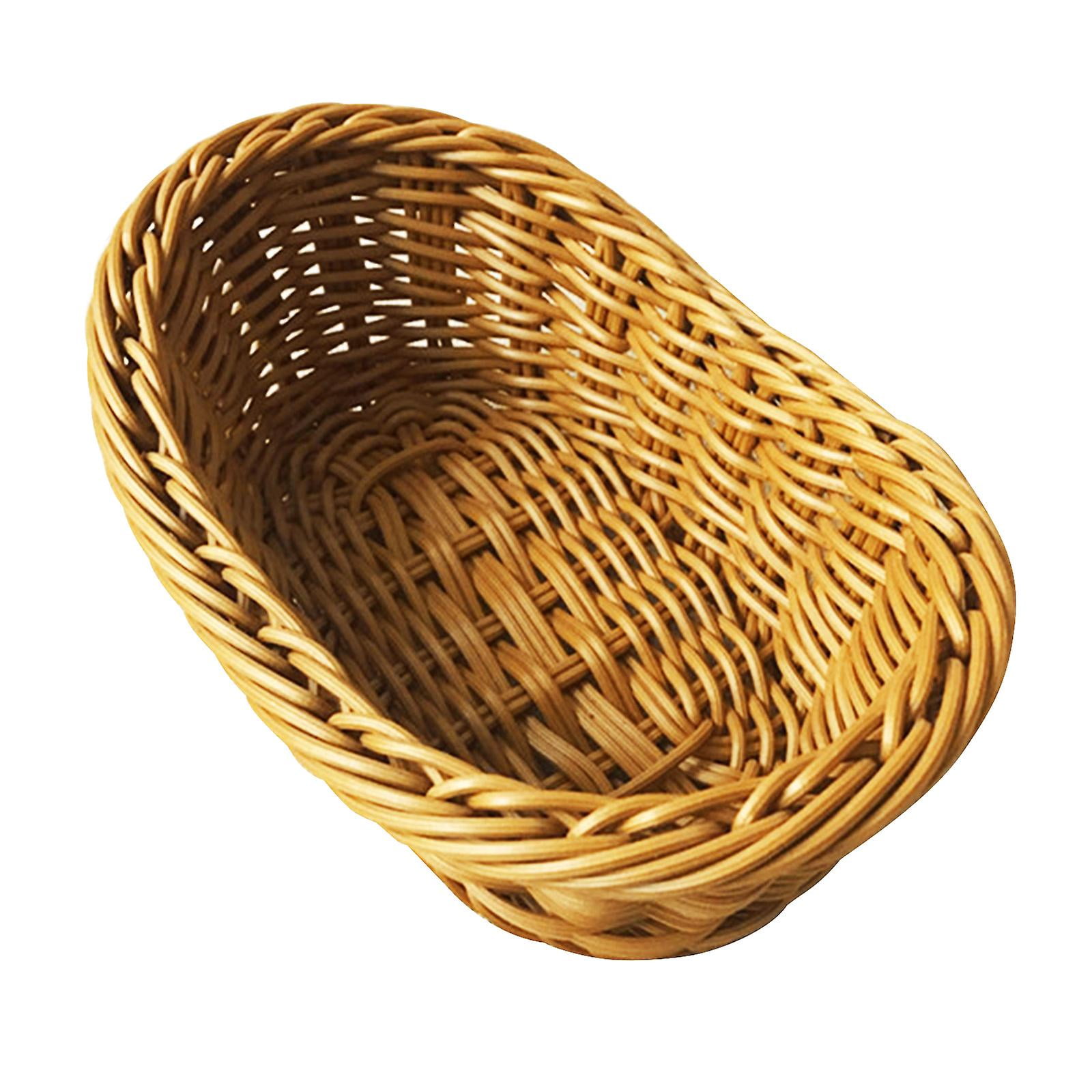 Oval Curved Rattan Wicker Woven Serving Baskets for Bread Fruit ...