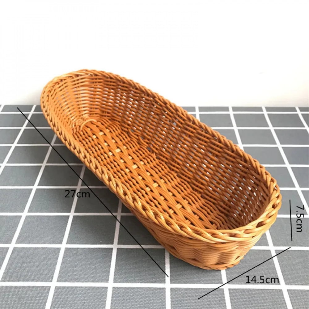 Oval Curved Rattan Wicker Woven Serving Baskets for Bread Fruit ...