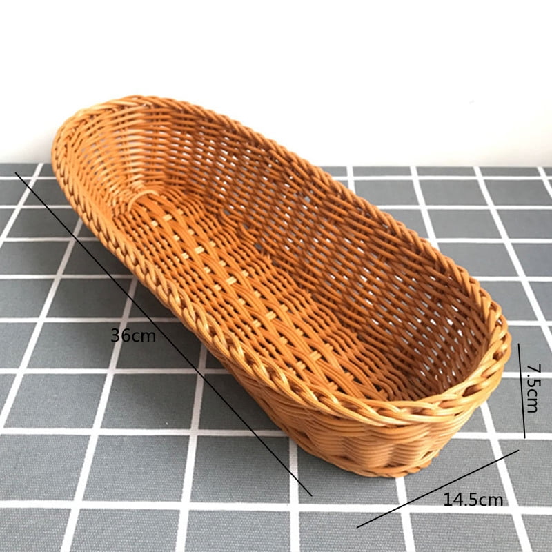 Oval Curved Rattan Wicker Woven Serving Baskets for Bread Fruit ...