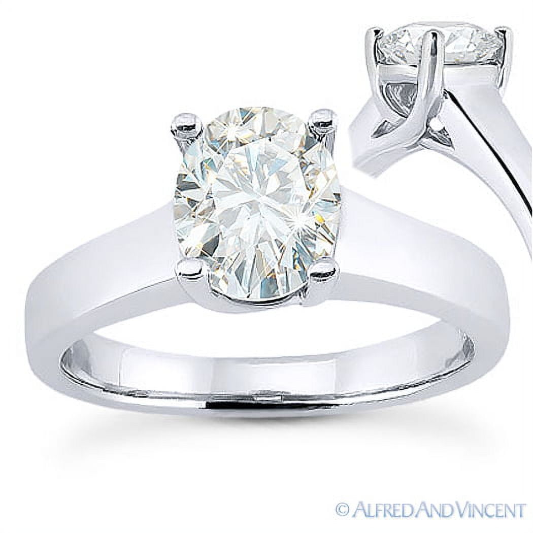 Oval Cut Charles & Colvard Forever ONE Trellis Solitaire Engagement ...