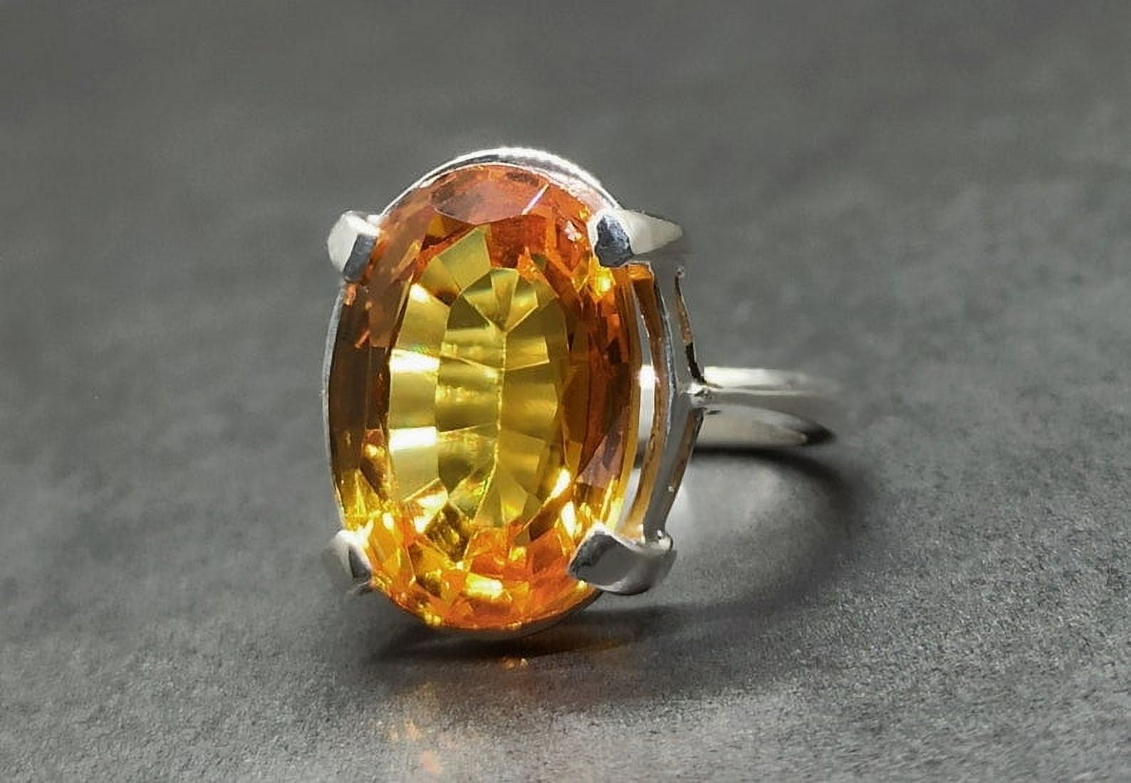 Oval Cut Dark Deep Yellow Citrine Mens Lattice Ring Sterling Silver 925 ...