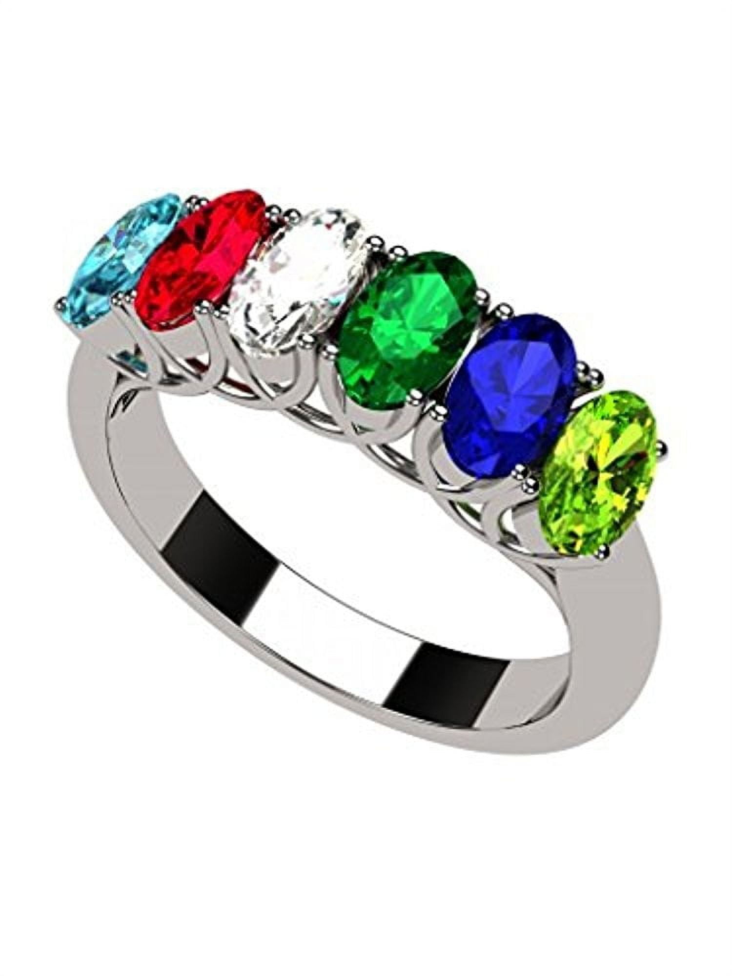 Oval Cut Lucita Style 1 to 7 Simulated Birthstones - Mother's ...