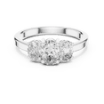 Oval Cut Moissanite Diamond Three Stone Engagement Ring - 18k Rose Gold ...