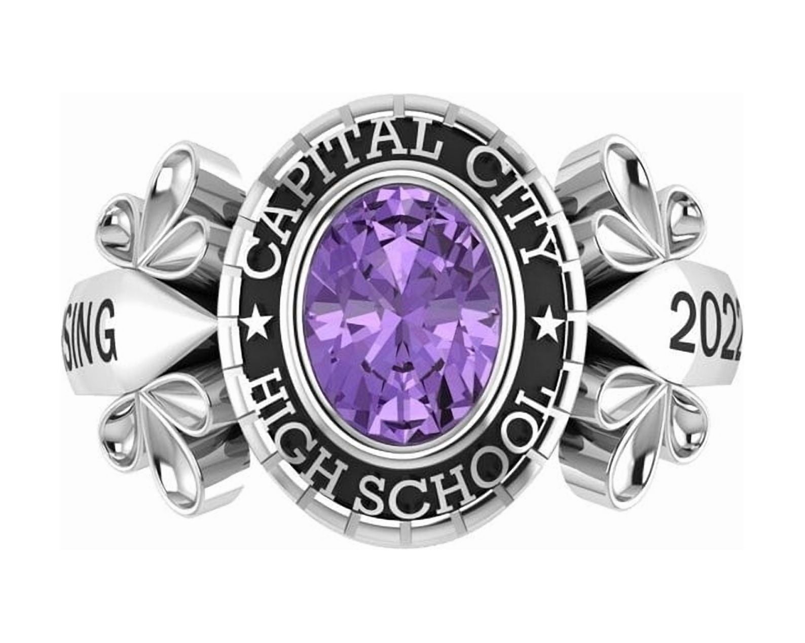 Oval Cut Moissnite College Class Rings, Custom Class Rings, Promise ...