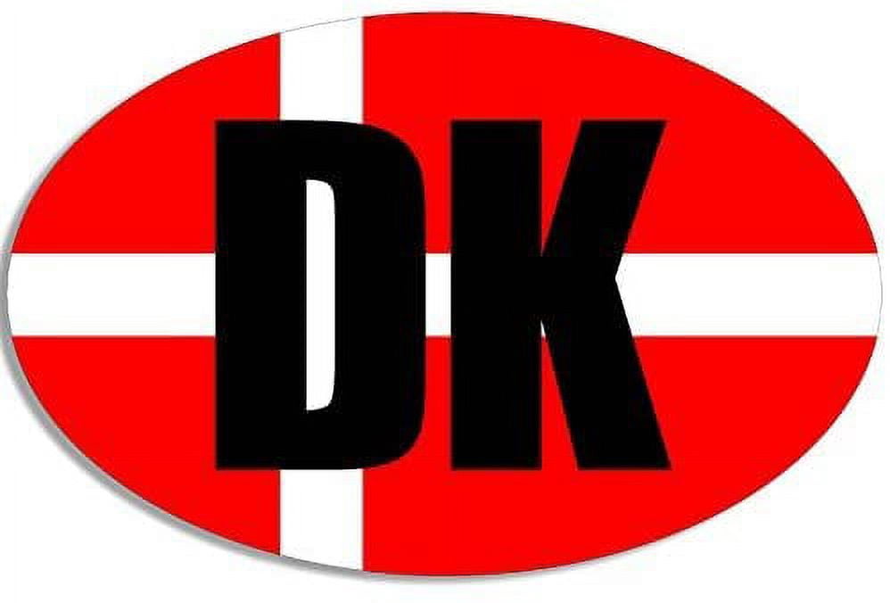 Oval DK Denmark Flag 3M Reflective sticker| Danish car Decal - Walmart.com