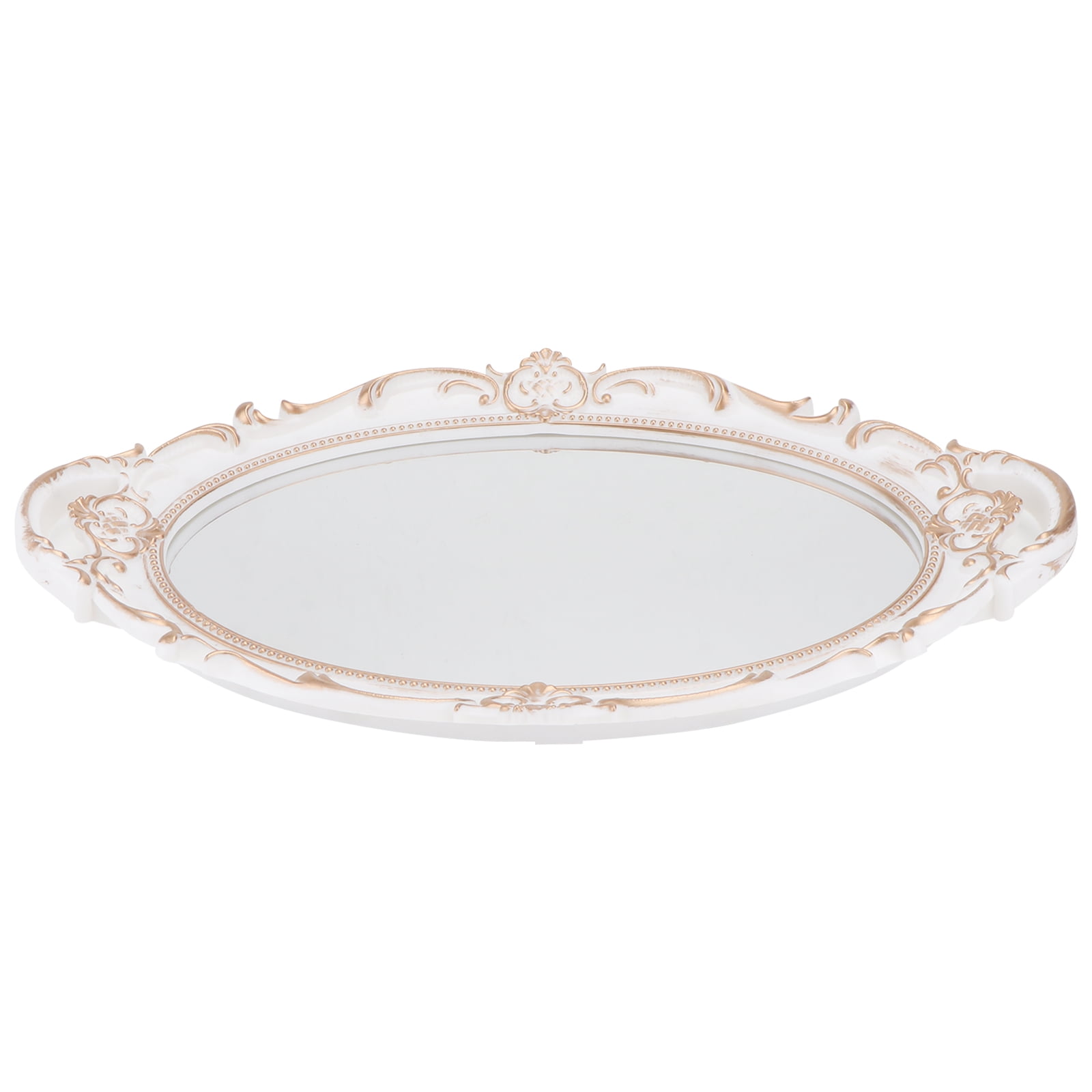 HOOWIFFY Retro Vanity Tray Mirror Tray Decorative Plastic Serving Tray ...